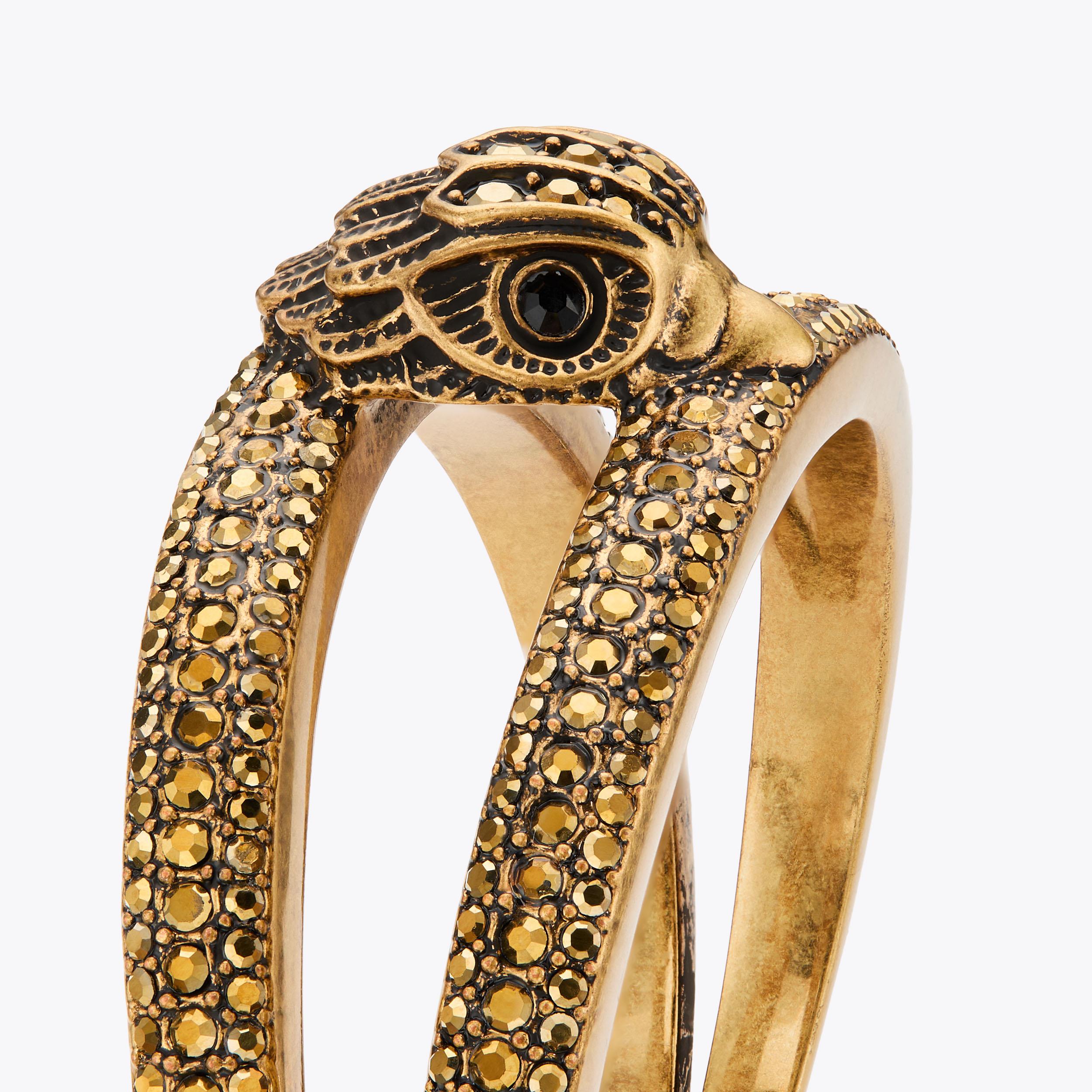 LG CHELSEA CUFF Antiqued Brass Crystal Cuff by KURT GEIGER LONDON