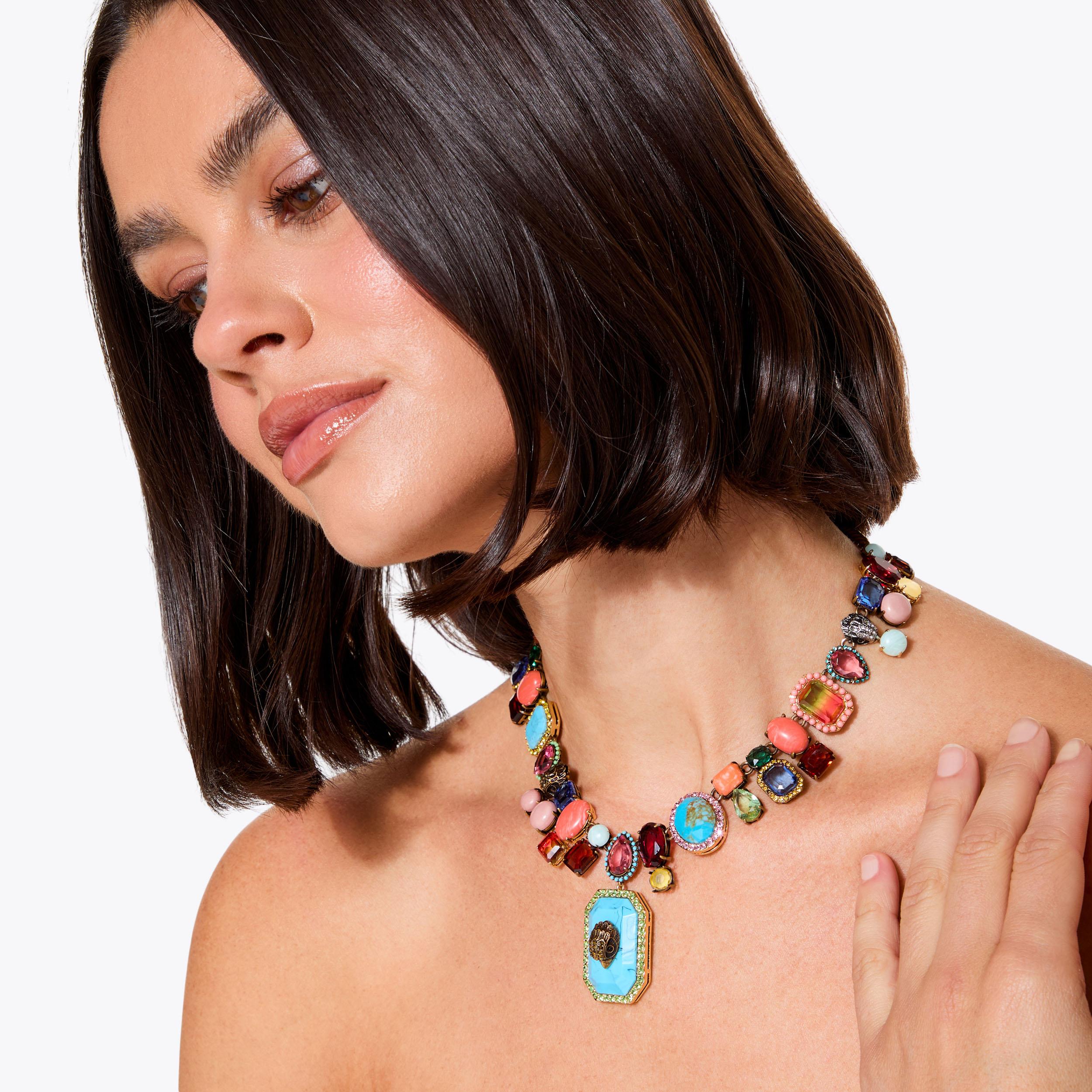 MIXED GEM NECKLACE Resin Crystal Necklace by KURT GEIGER LONDON