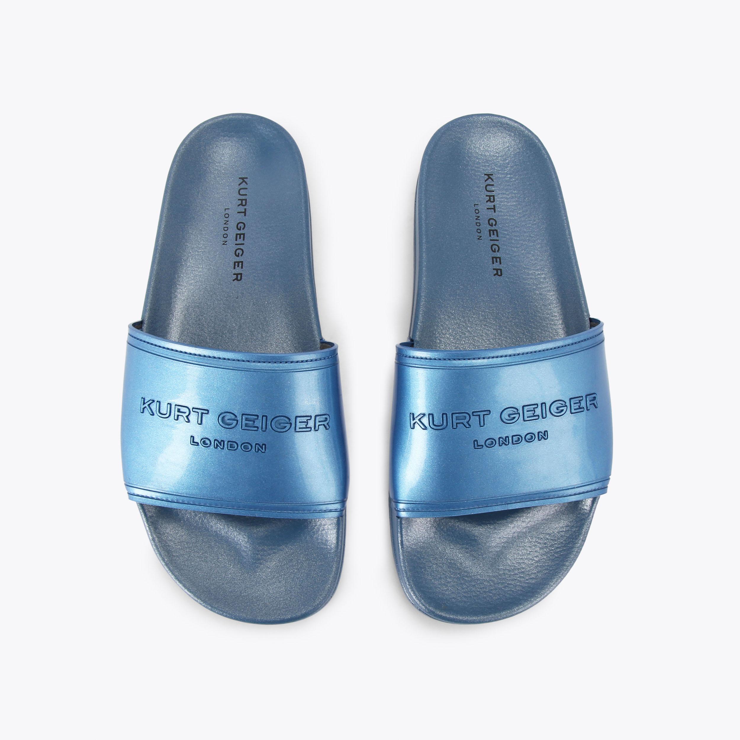 KGL POOL SLIDER MENS Mens Blue Pool Slide by KURT GEIGER LONDON