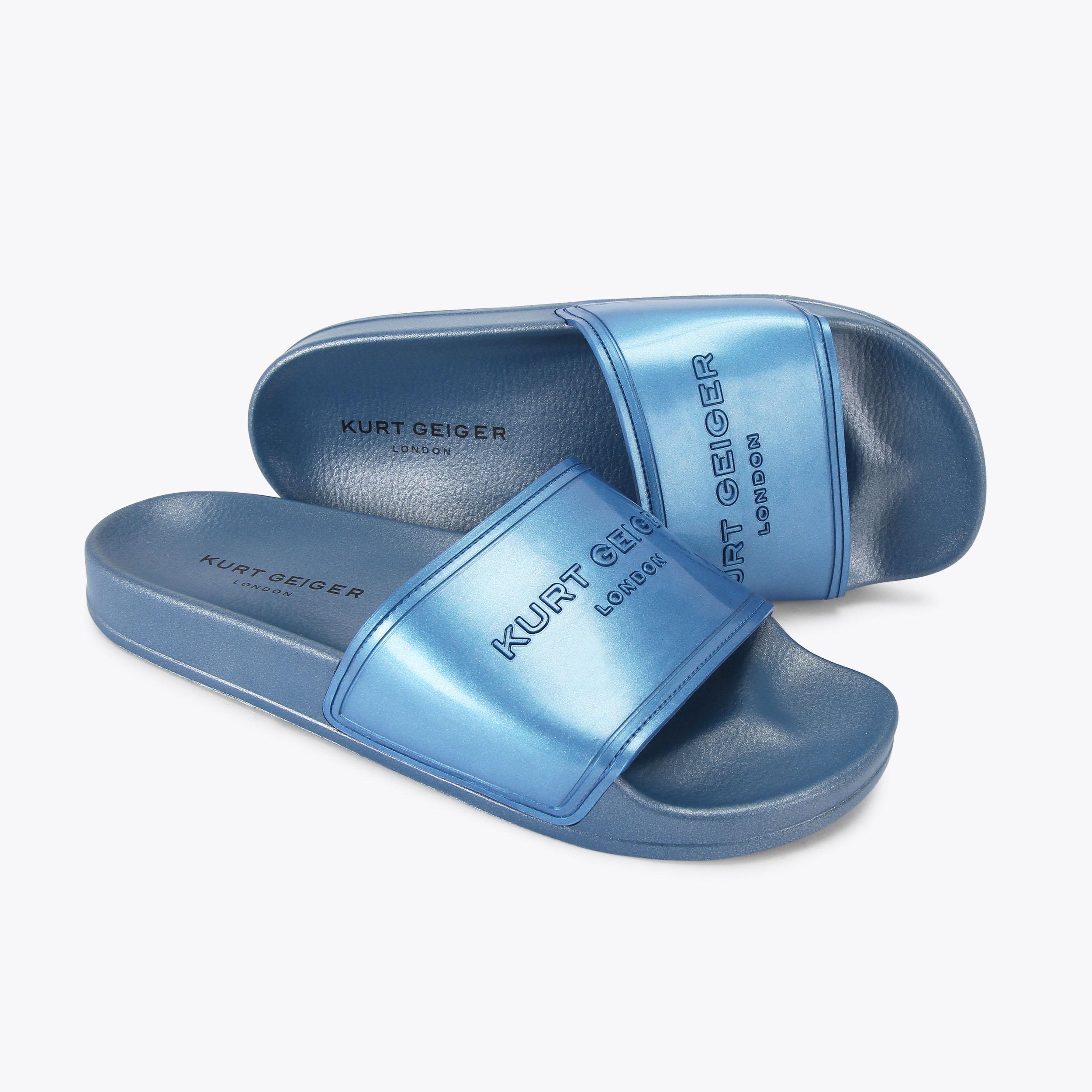 KGL POOL SLIDER MENS Mens Blue Pool Slide by KURT GEIGER LONDON