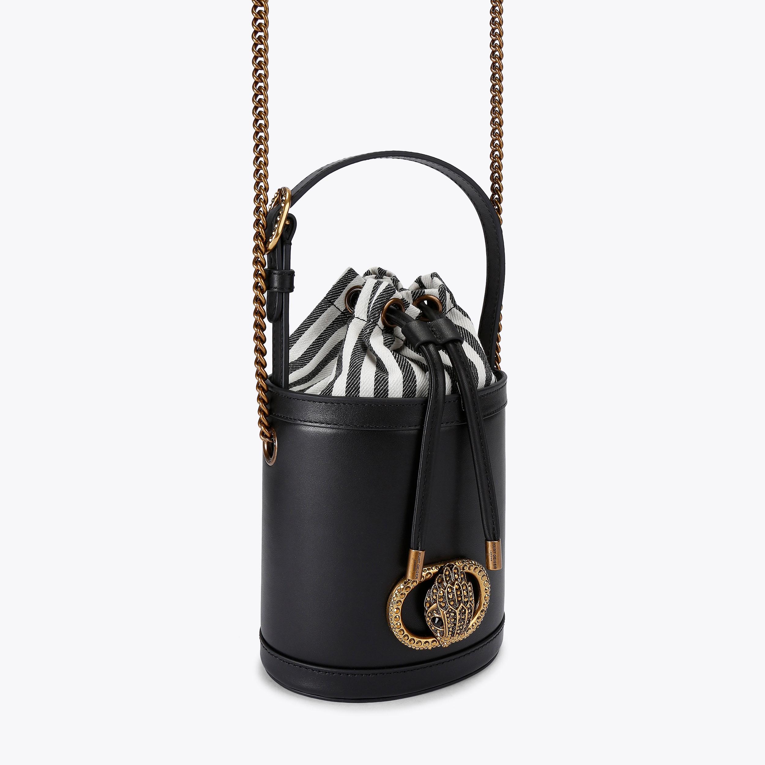 SM CHELSEA ROUND BUCKET Black Bucket Purse by KURT GEIGER LONDON