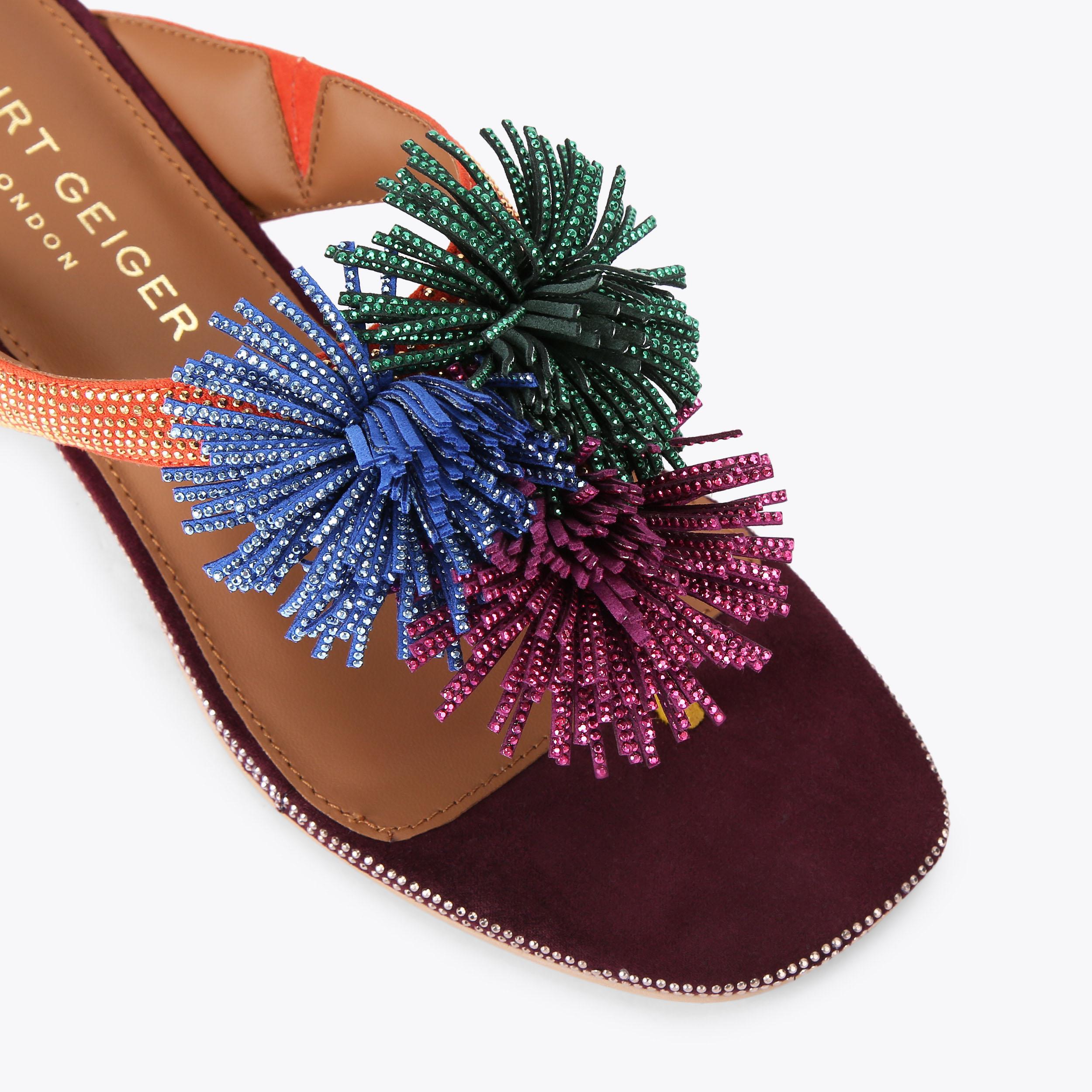 POM POM T-BAR FLAT SDL POM POM T-BAR FLAT SDL by KURT GEIGER LONDON