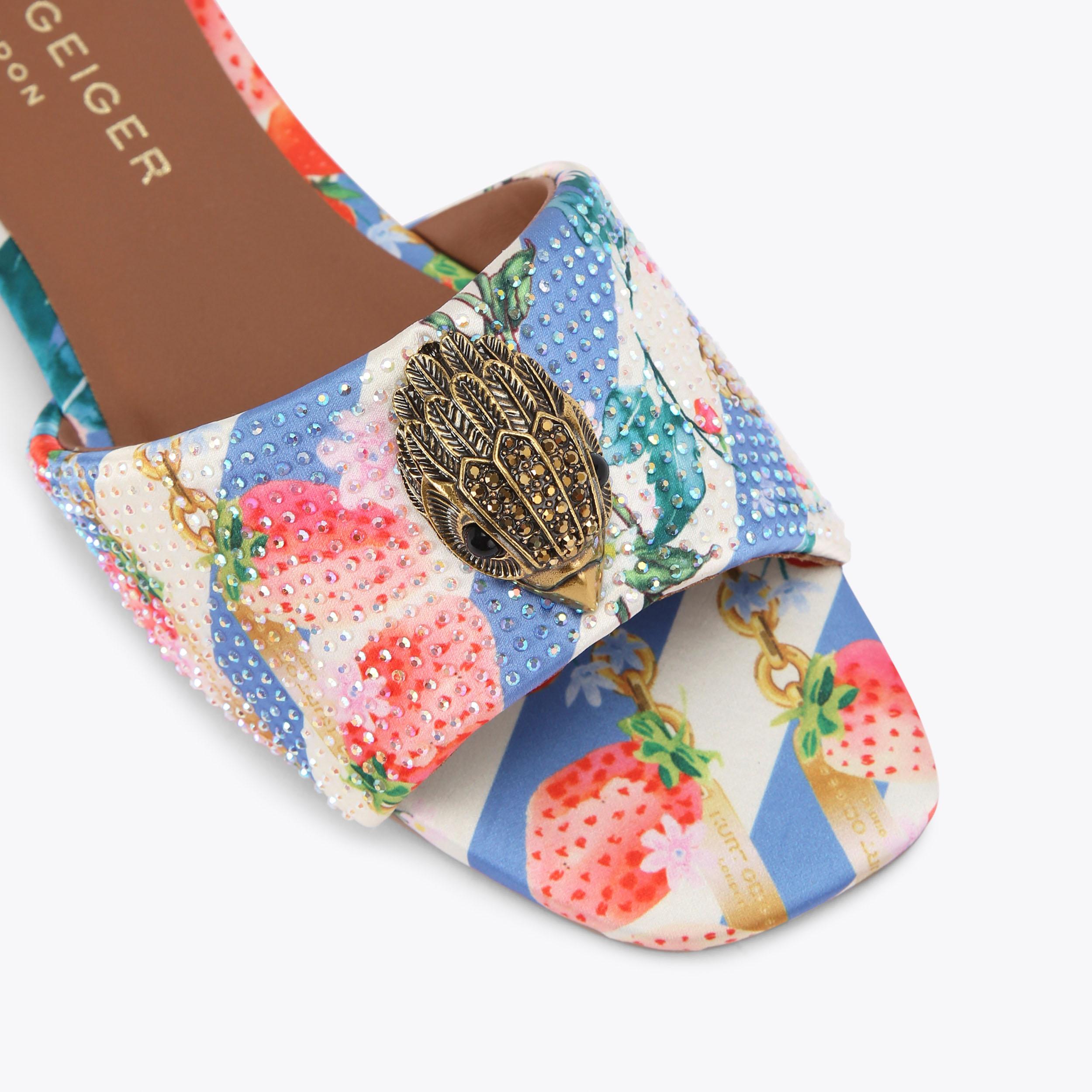 KENSINGTON FLAT SANDAL Strawberry Printed Slip On Sandal by KURT GEIGER ...