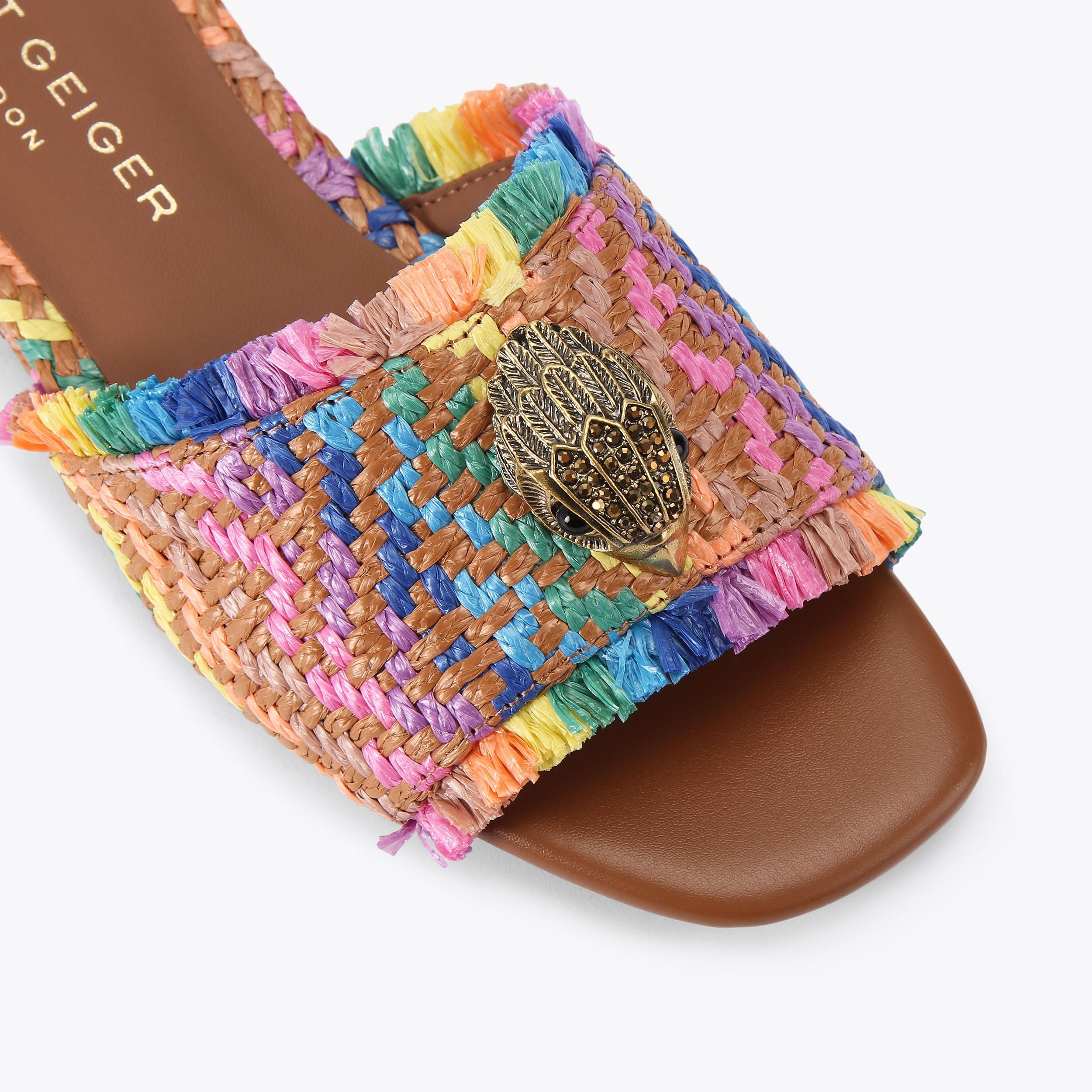 KENSINGTON FLAT SANDAL Frayed Woven Sandal by KURT GEIGER LONDON