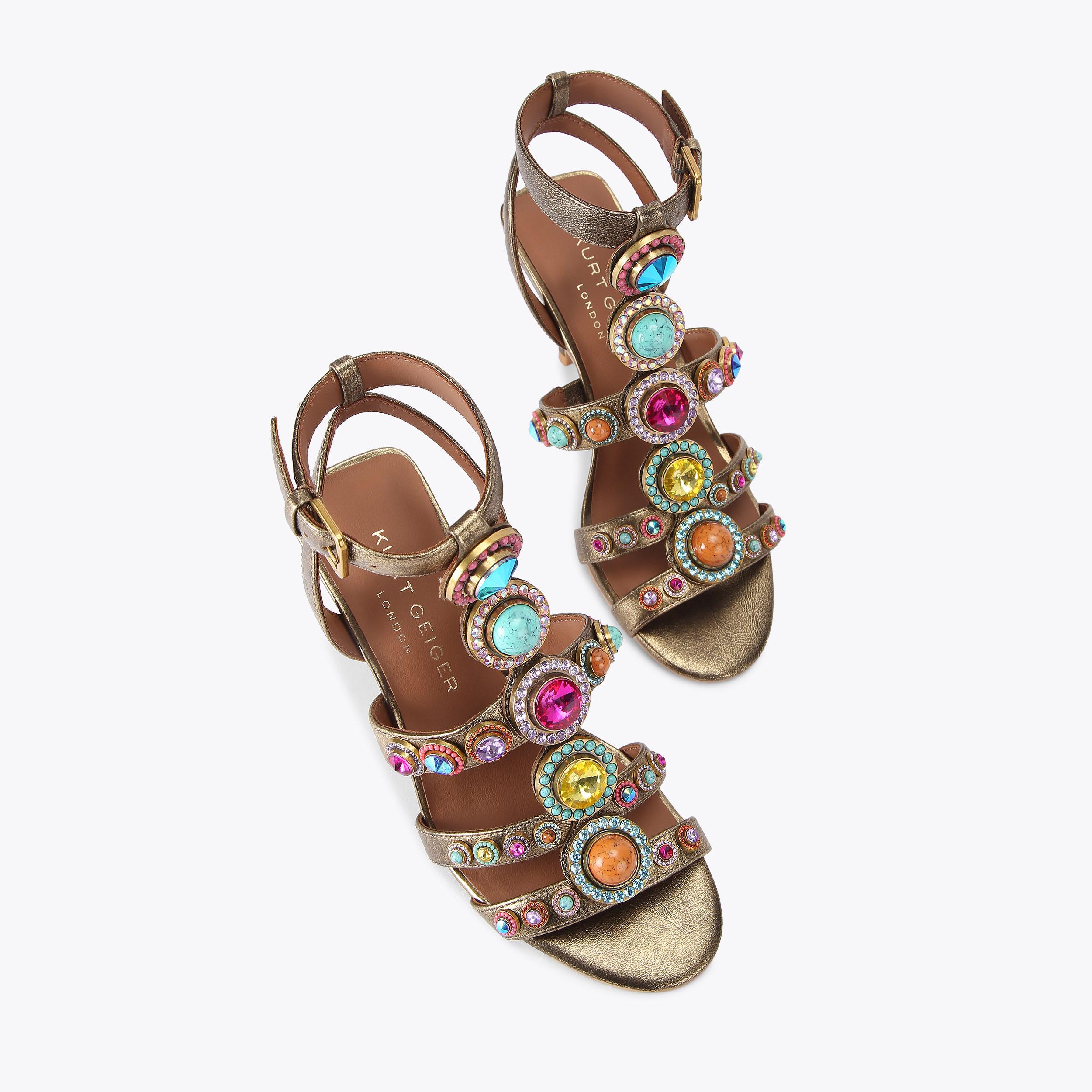 OCTAVIA HIGH GLADIATOR Bronze Heeled Sandal by KURT GEIGER LONDON