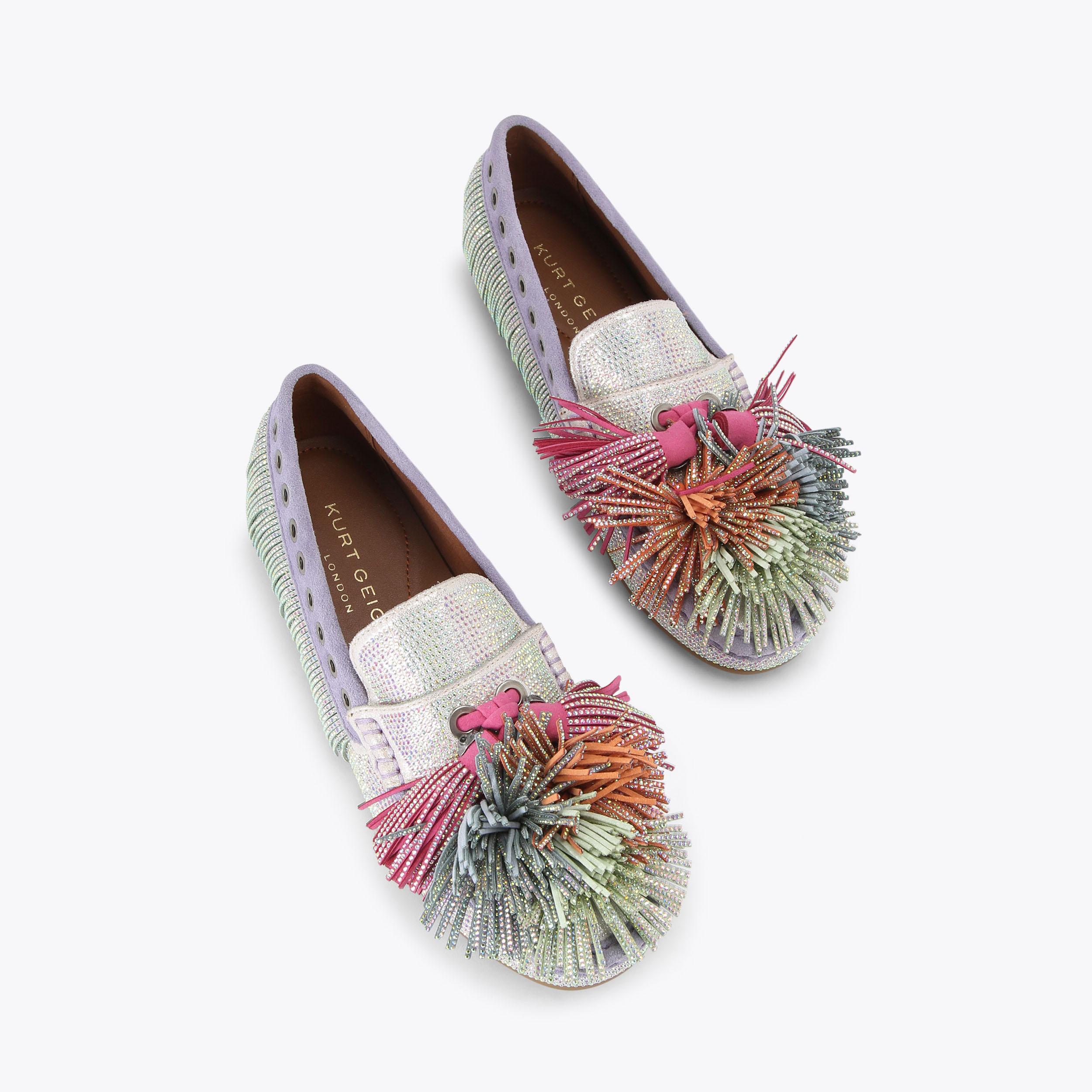 POM POM MOCCASIN Slip On Pom Pom Loafer by KURT GEIGER LONDON