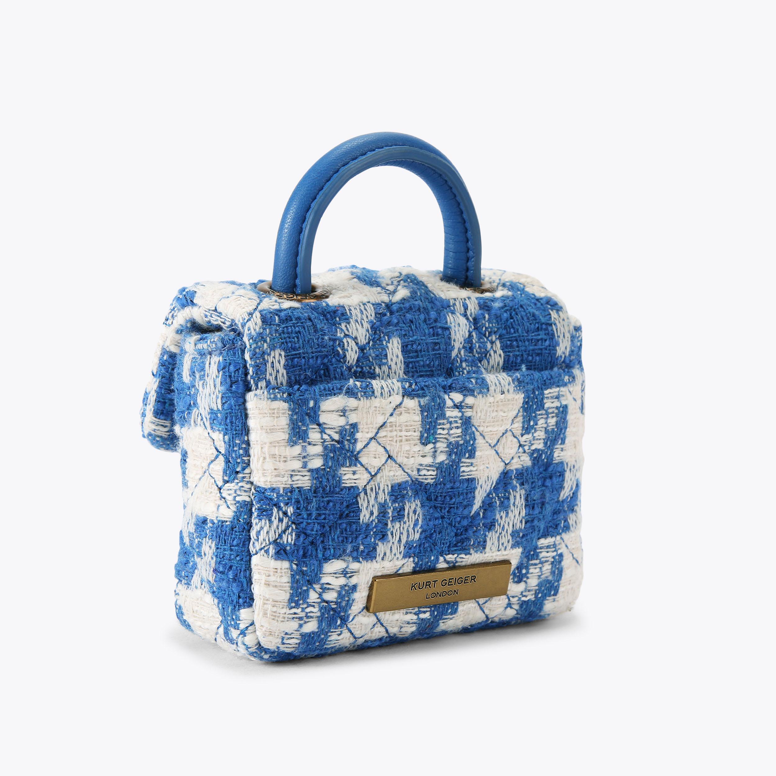 HANDLE MICRO KENSINGTON Blue Strawberry Tweed Micro Purse by KURT ...