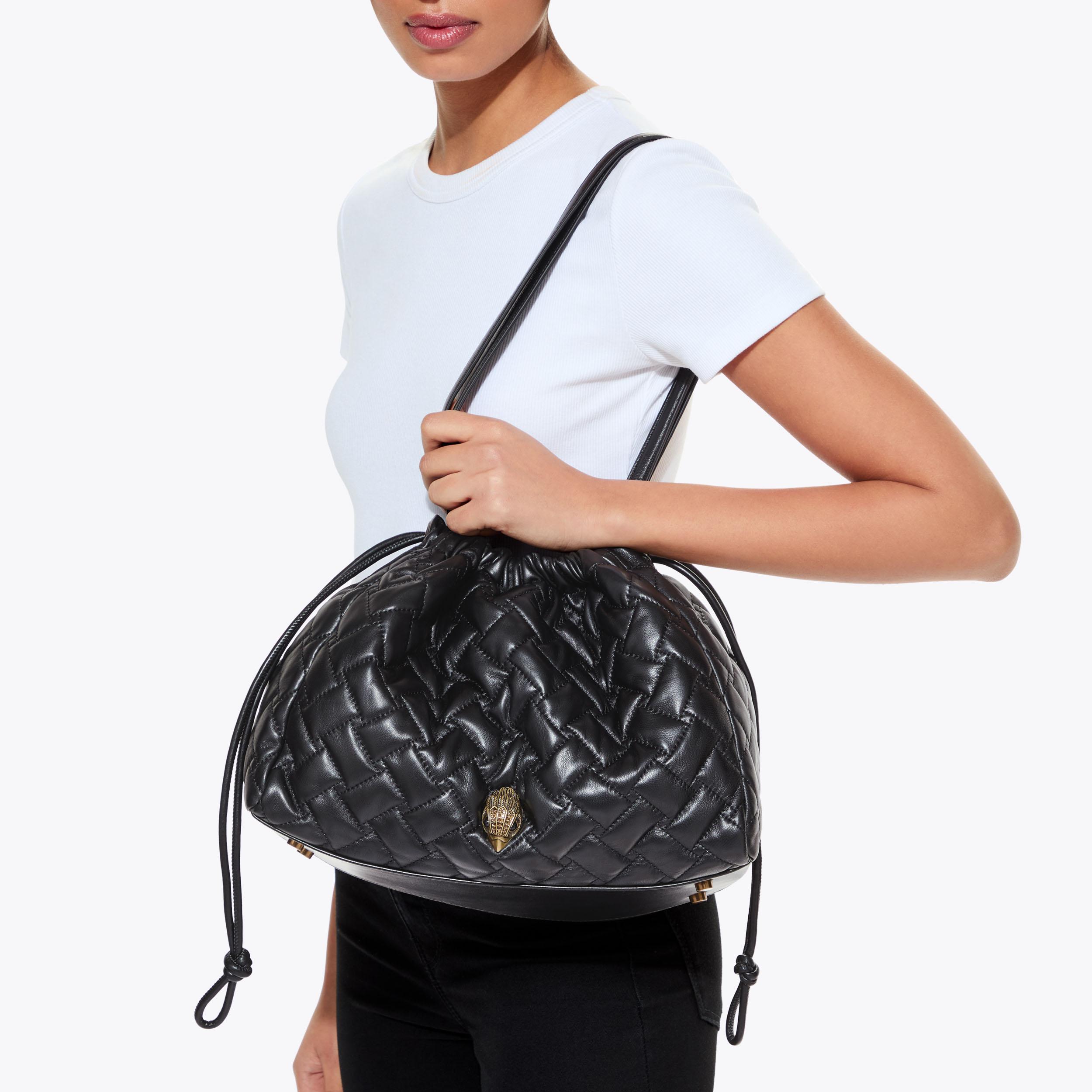 KENSINGTON STRING TOTE Black Toggle Tie Tote Bag by KURT GEIGER LONDON