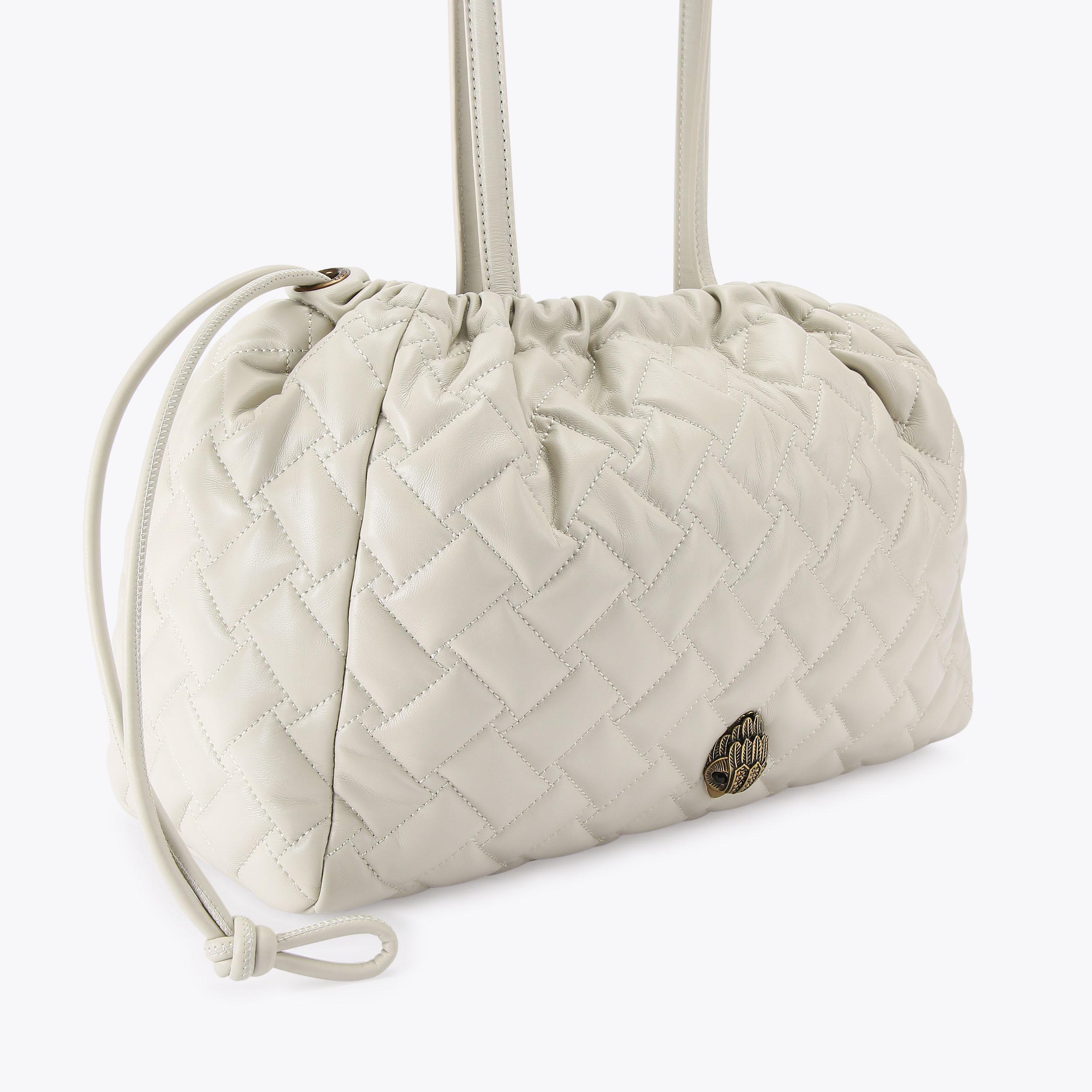 KENSINGTON STRING TOTE White Leather String Tote Bag by KURT GEIGER LONDON