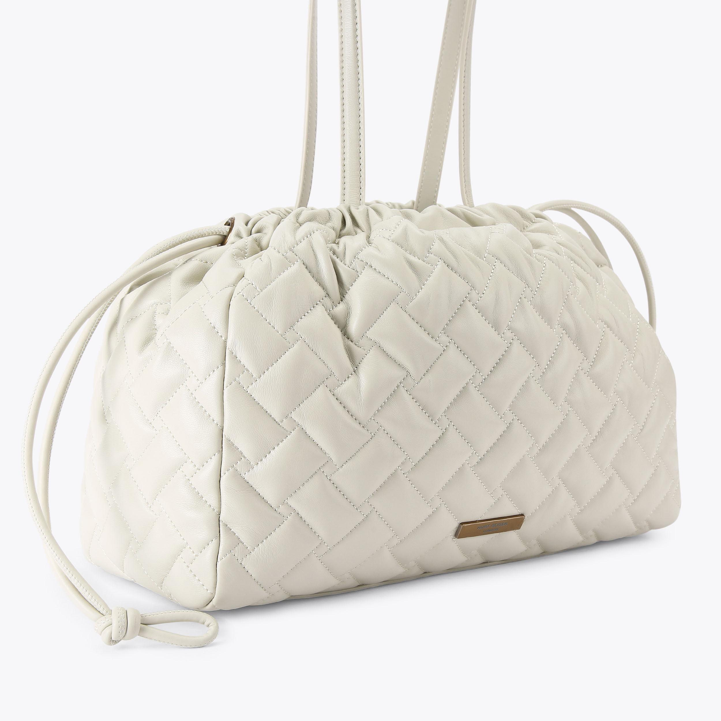 KENSINGTON STRING TOTE White Leather String Tote Bag by KURT GEIGER LONDON