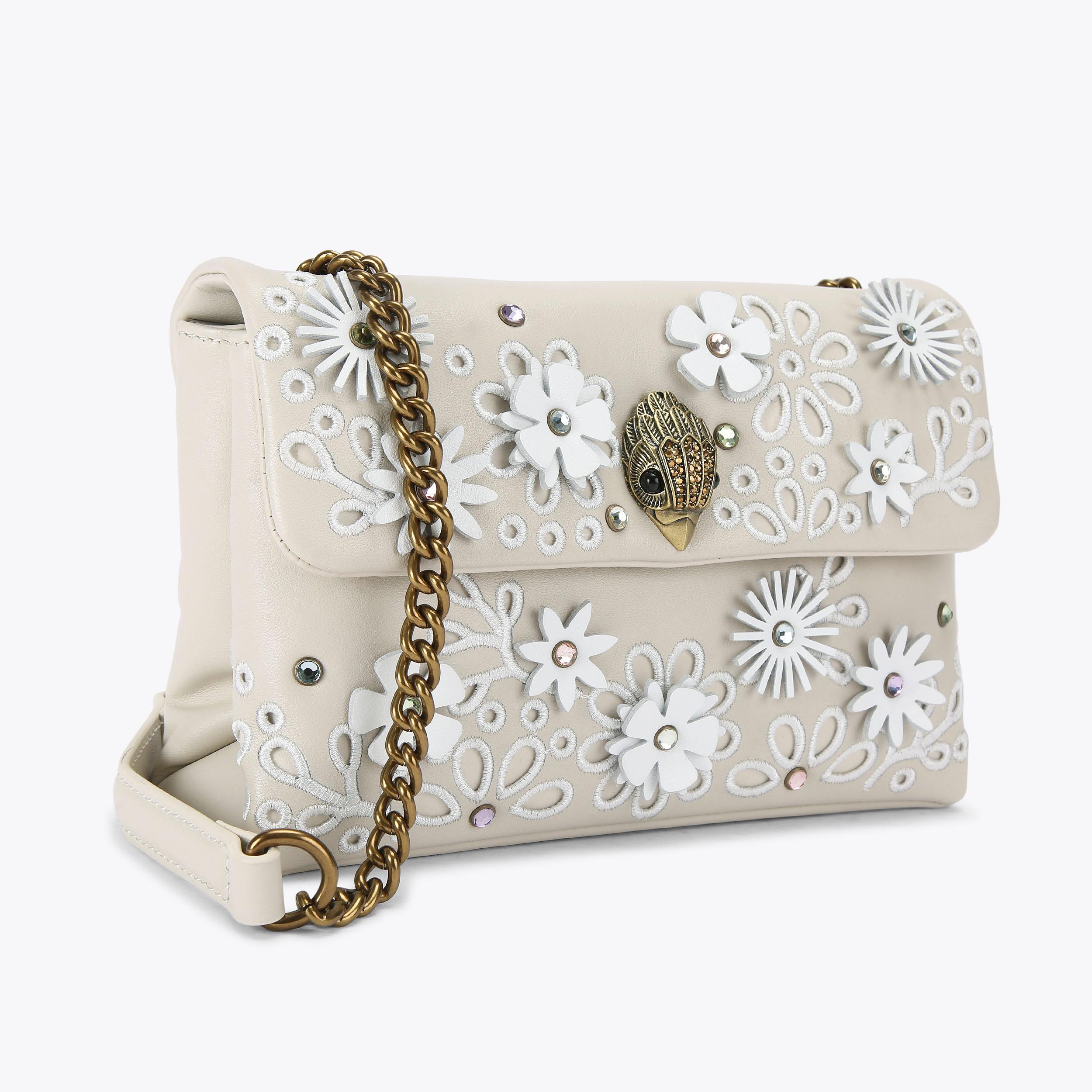 MD KENSINGTON FLOWER Bone Leather Shoulder Bag by KURT GEIGER LONDON