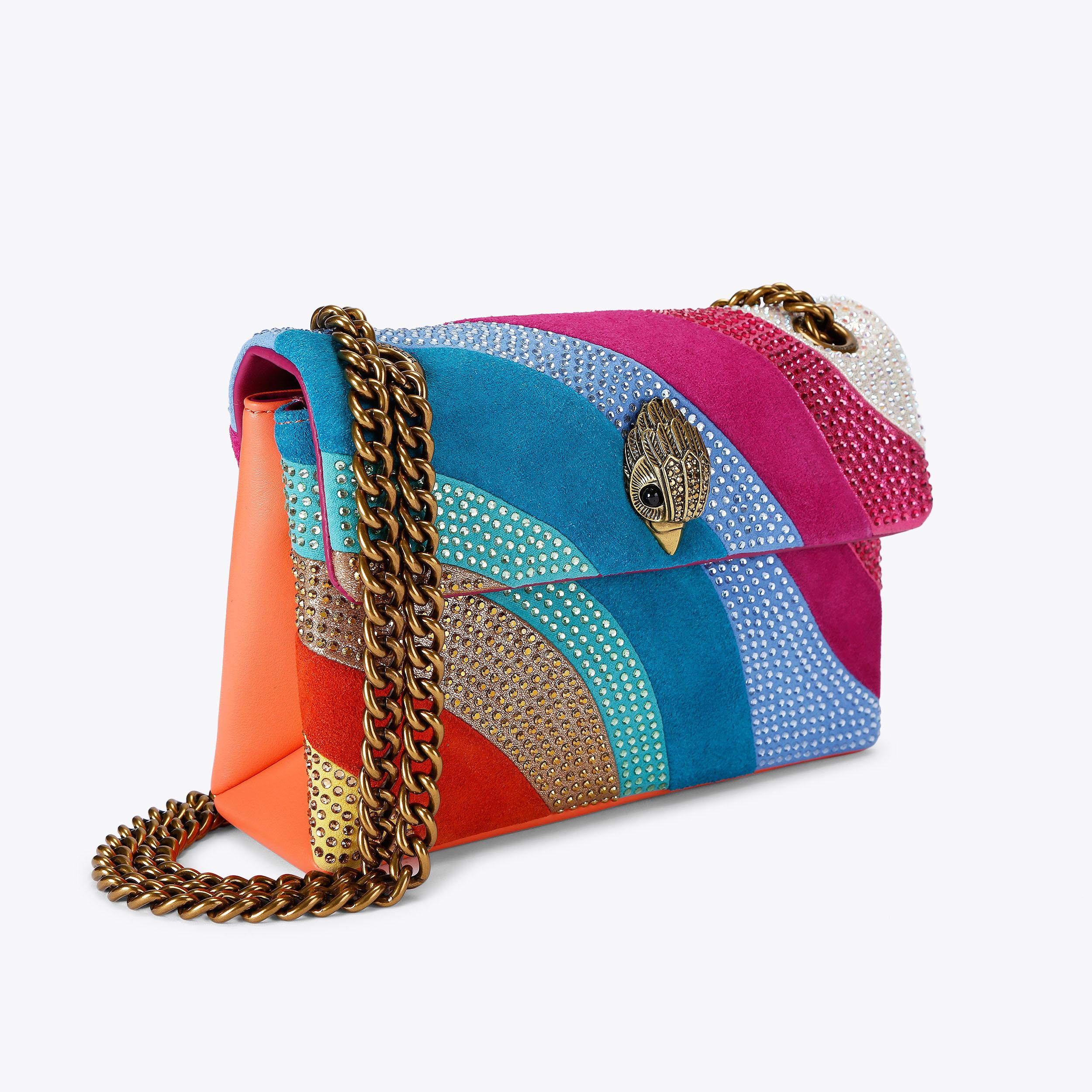 MINI KENSINGTON BAG Suede Rainbow Swirl Mini Purse by KURT GEIGER LONDON