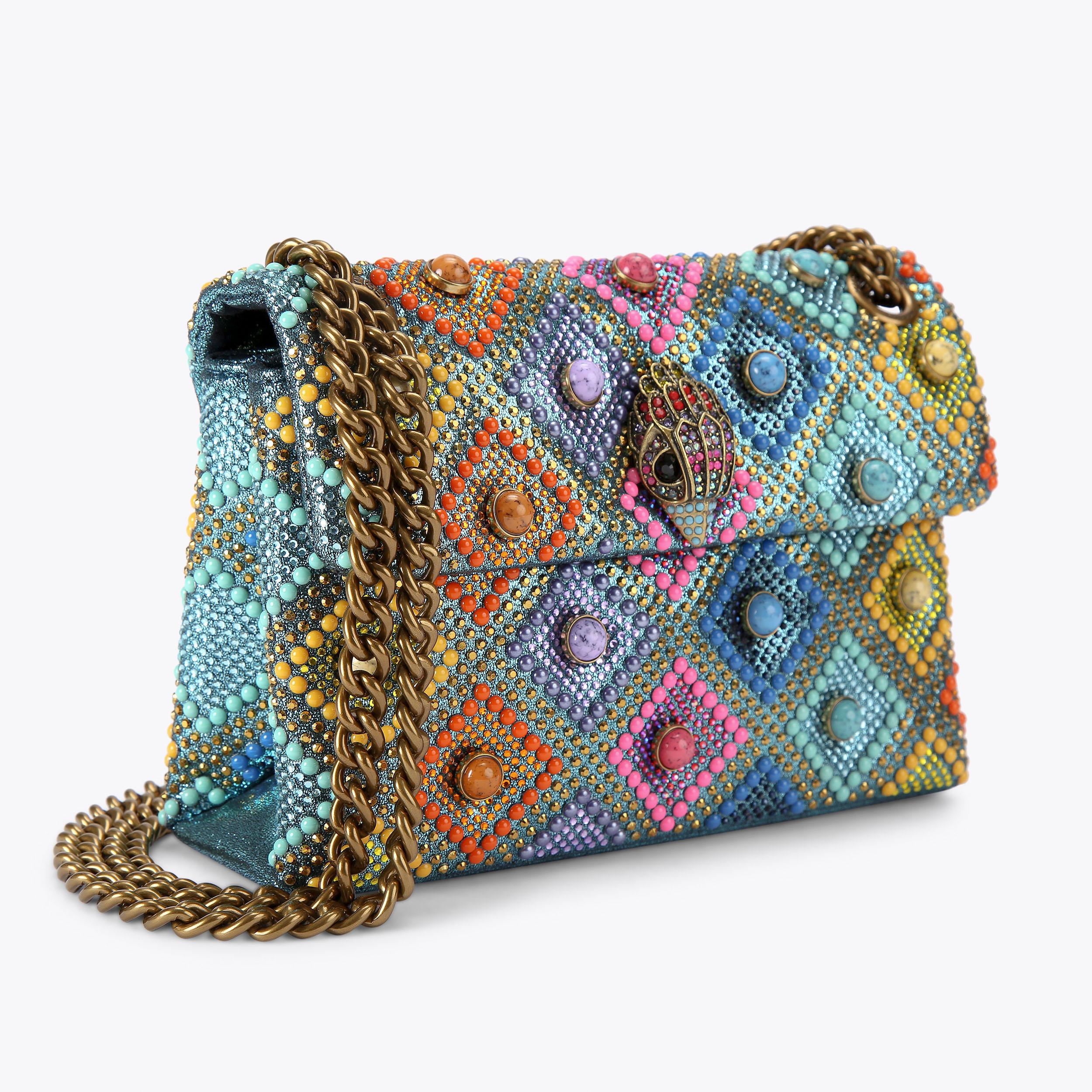 MINI KENSINGTON JEWEL Turquoise Fabric Mini Purse by KURT GEIGER LONDON