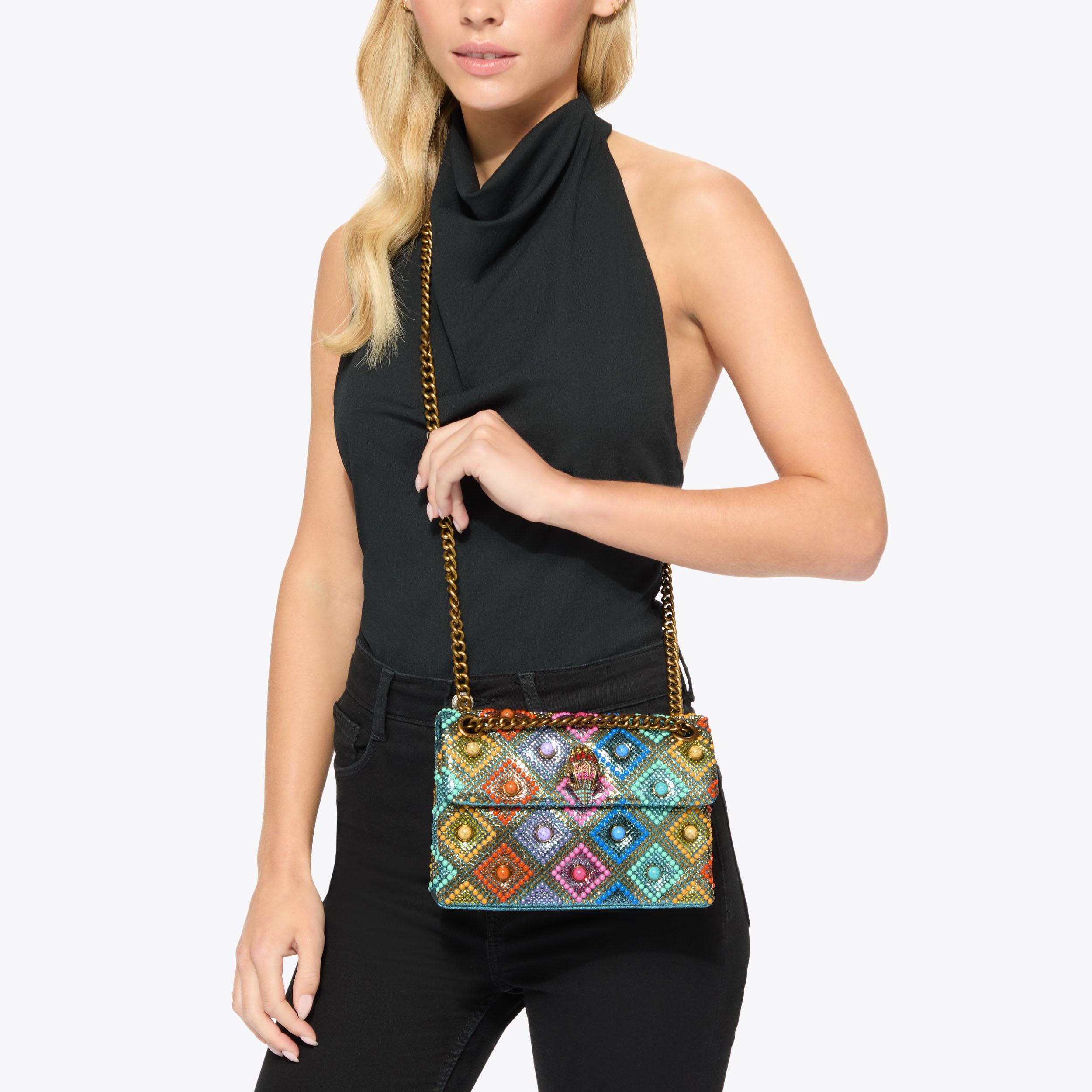 MINI KENSINGTON JEWEL Turquoise Fabric Mini Purse by KURT GEIGER LONDON