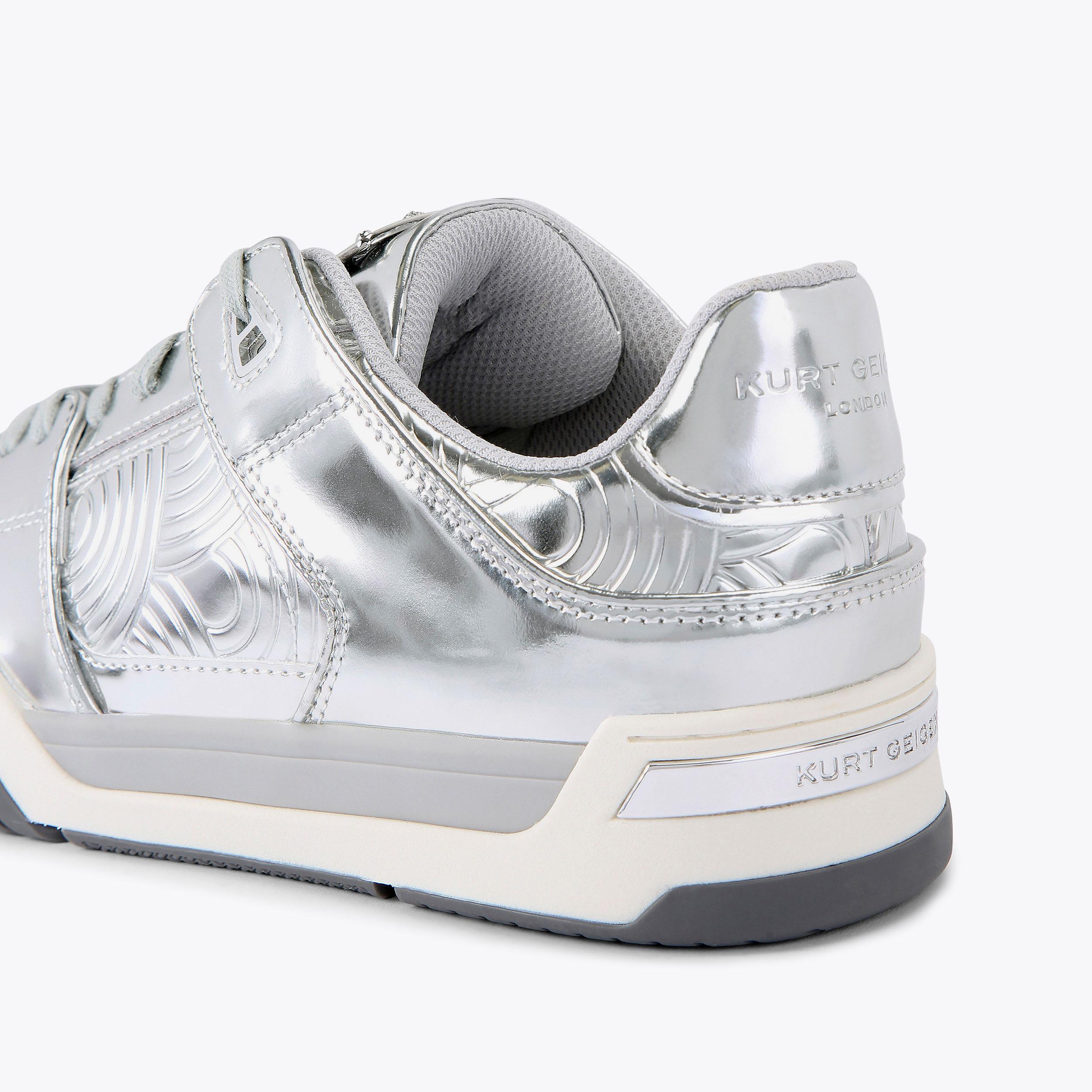 REGAN PLAQUE Silver Metallic Sneaker by KURT GEIGER LONDON
