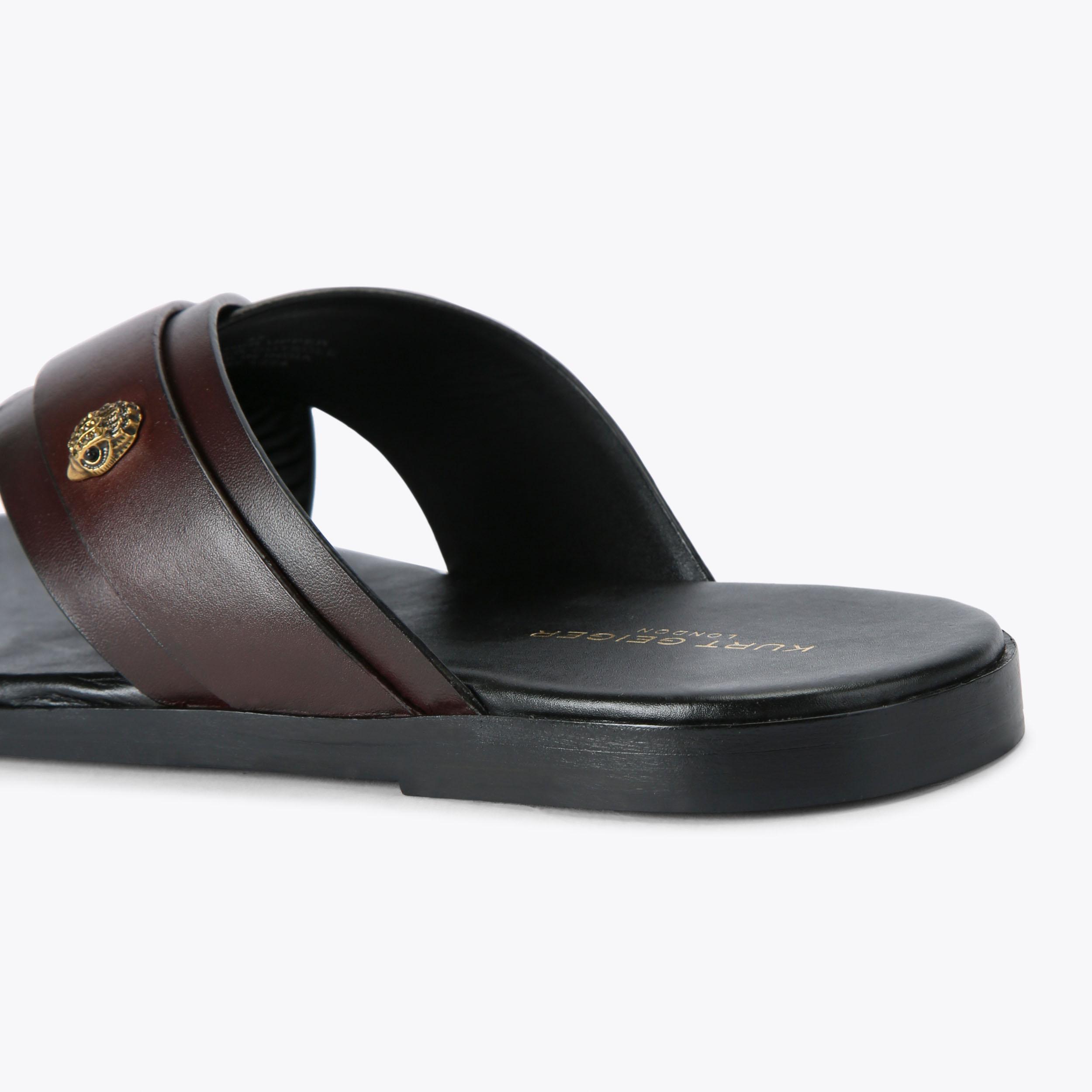 BOND SANDAL Dark Brown Slip On Sandal by KURT GEIGER LONDON