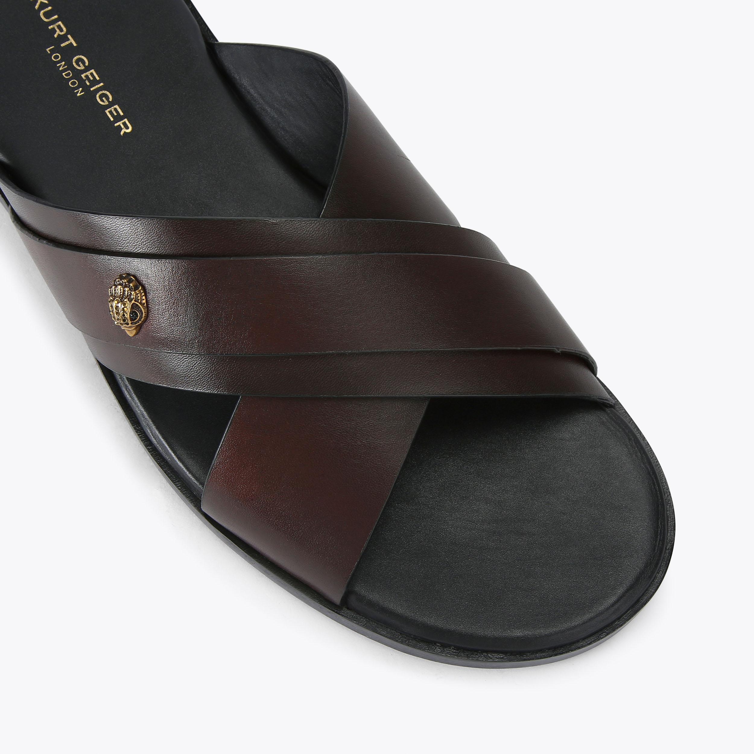 BOND SANDAL Dark Brown Slip On Sandal by KURT GEIGER LONDON