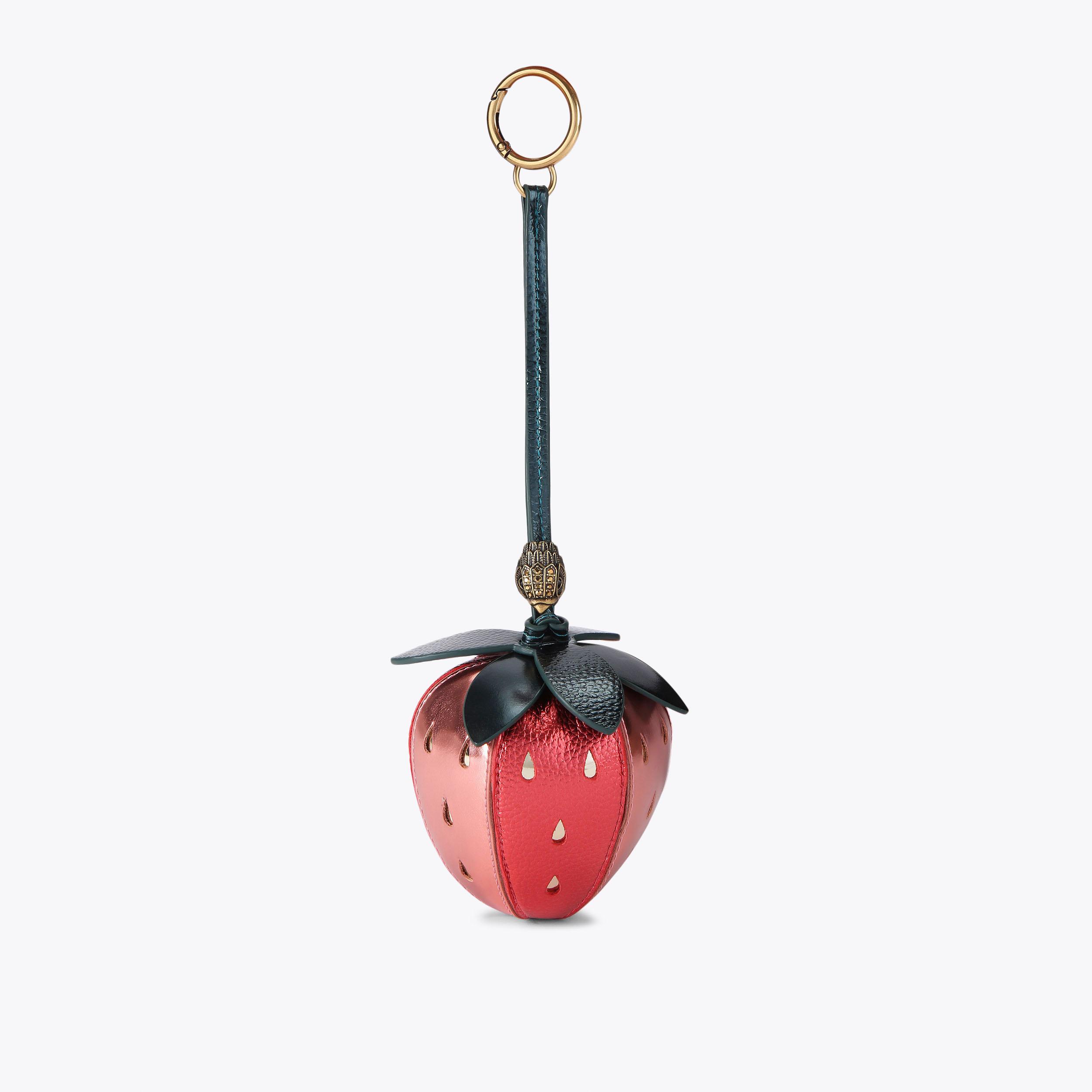 STRAWBERRY CHARM Metallic Pink Strawberry Charm by KURT GEIGER LONDON
