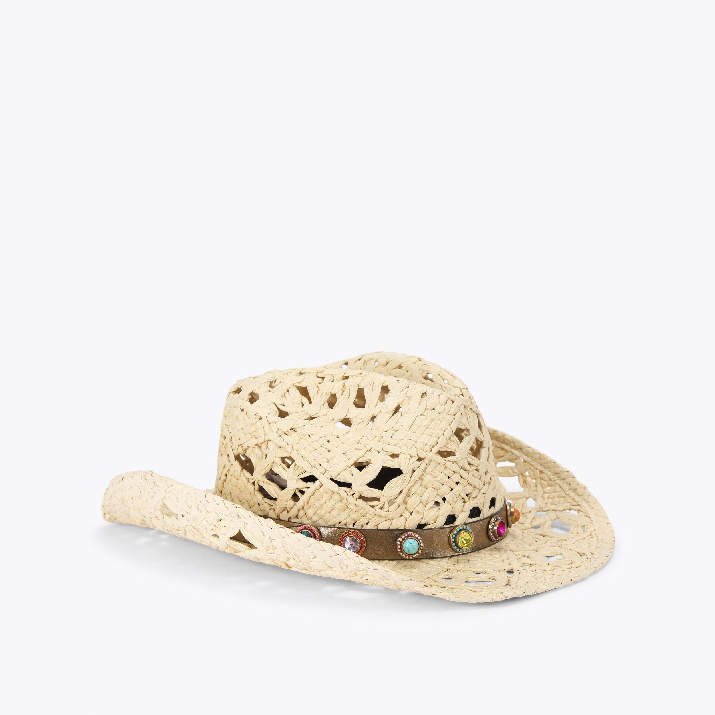 OCTAVIA WESTERN HAT Natural Woven Hat by KURT GEIGER LONDON