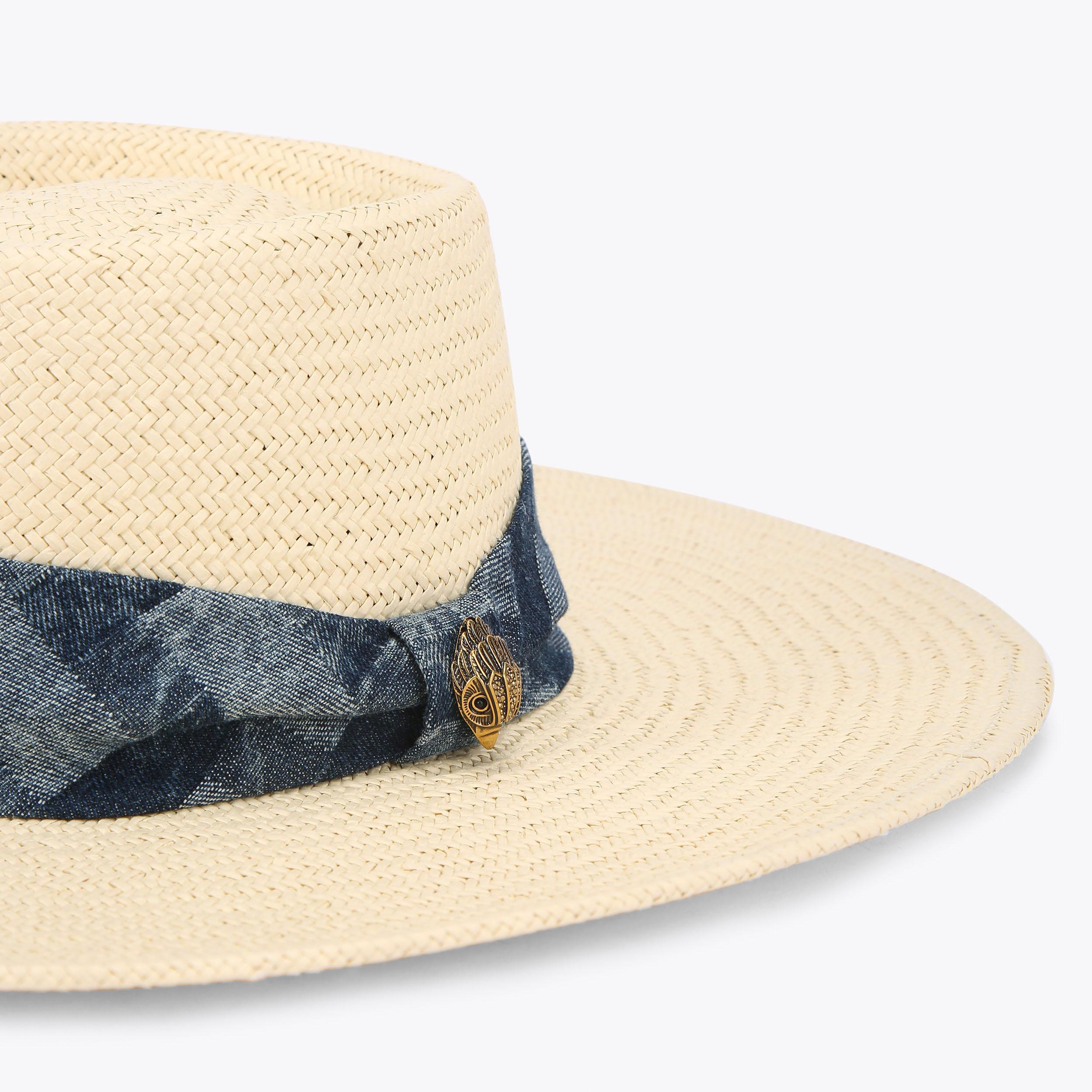 KENSINGTON WIDE BRIM HAT Wide Brim Raffia Hat by KURT GEIGER LONDON