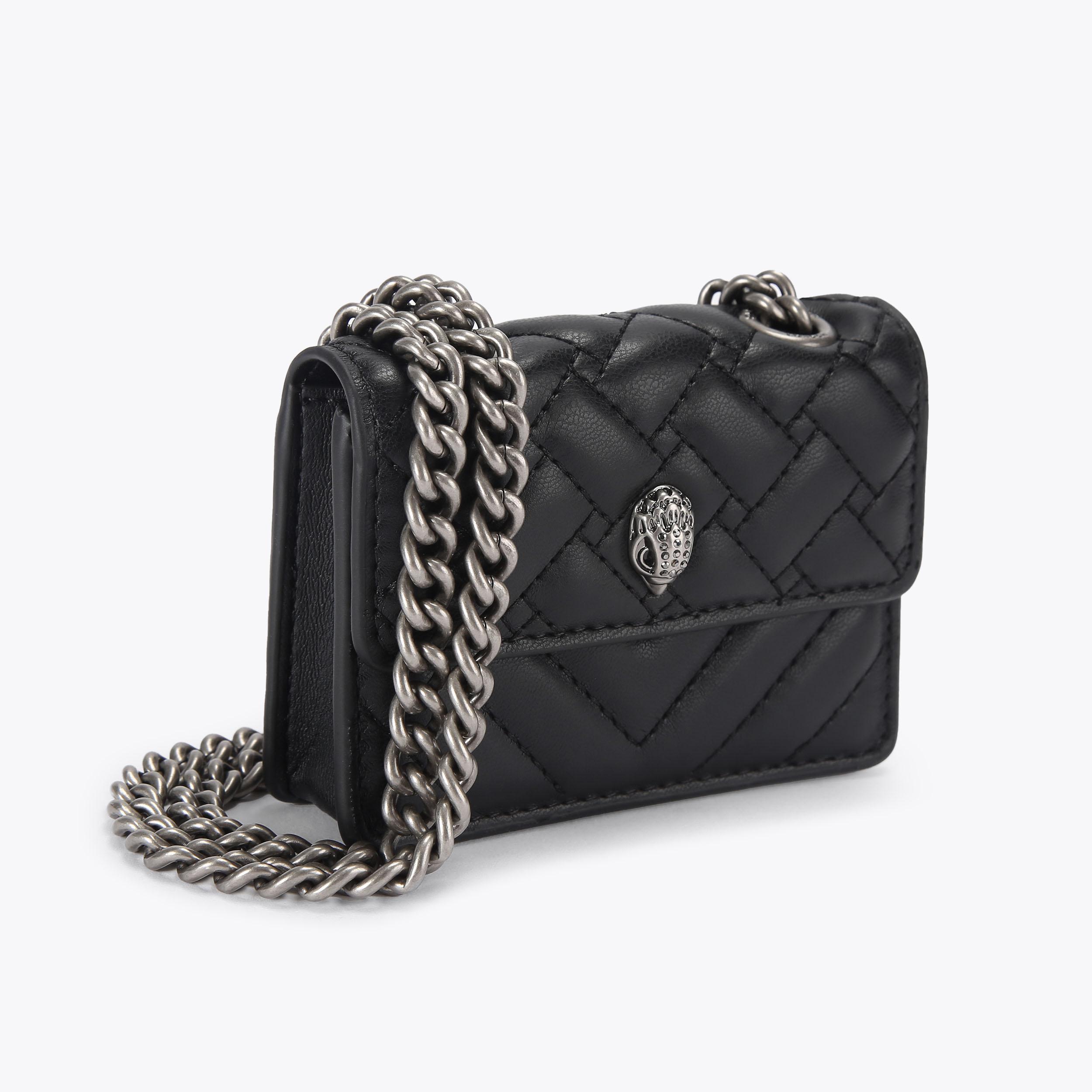 MICRO KENSINGTON Black Micro Quilted Cross Body Purse by KURT GEIGER LONDON