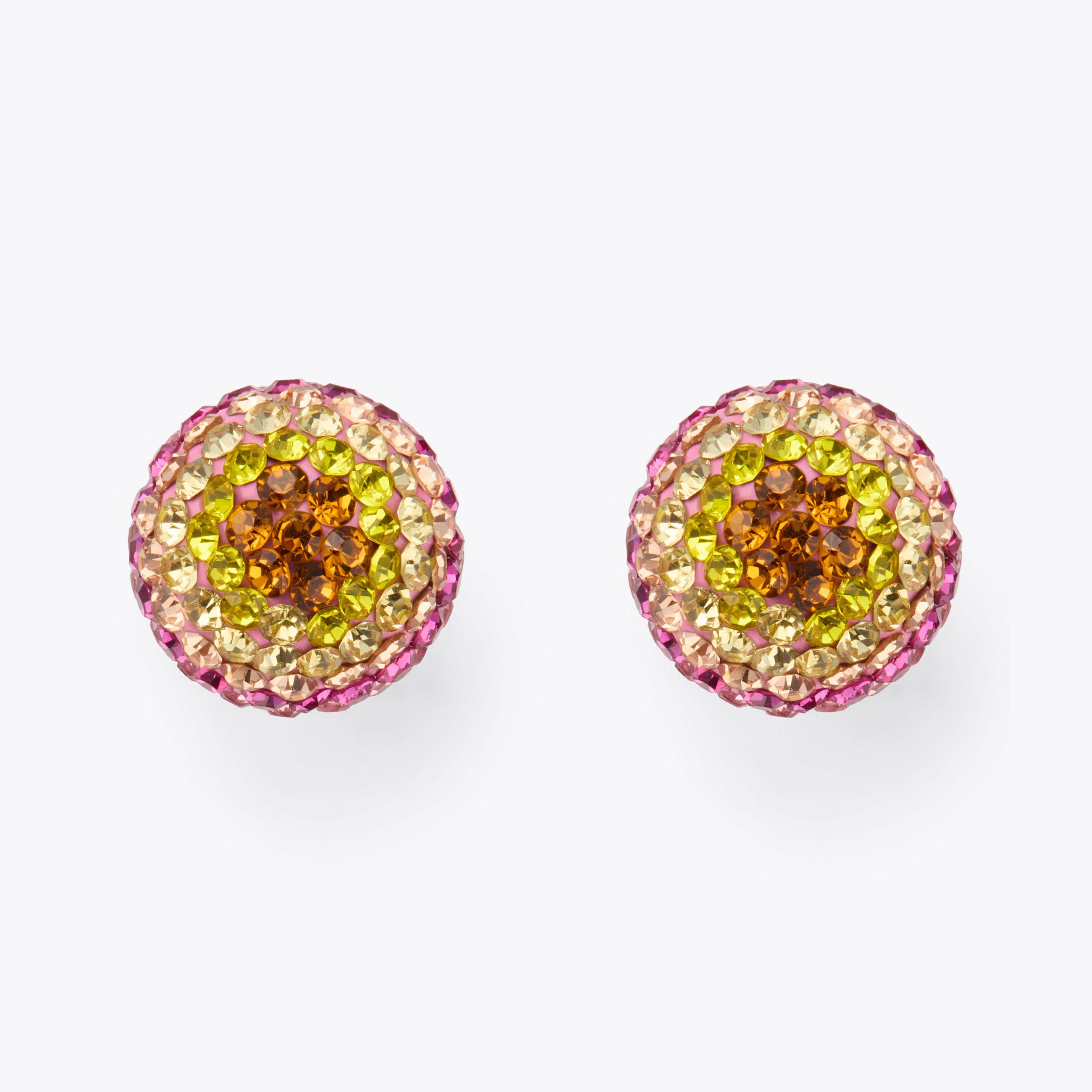 PAVE BUBBLE STUDS Rainbow Crystal Stud Earrings by KURT GEIGER LONDON