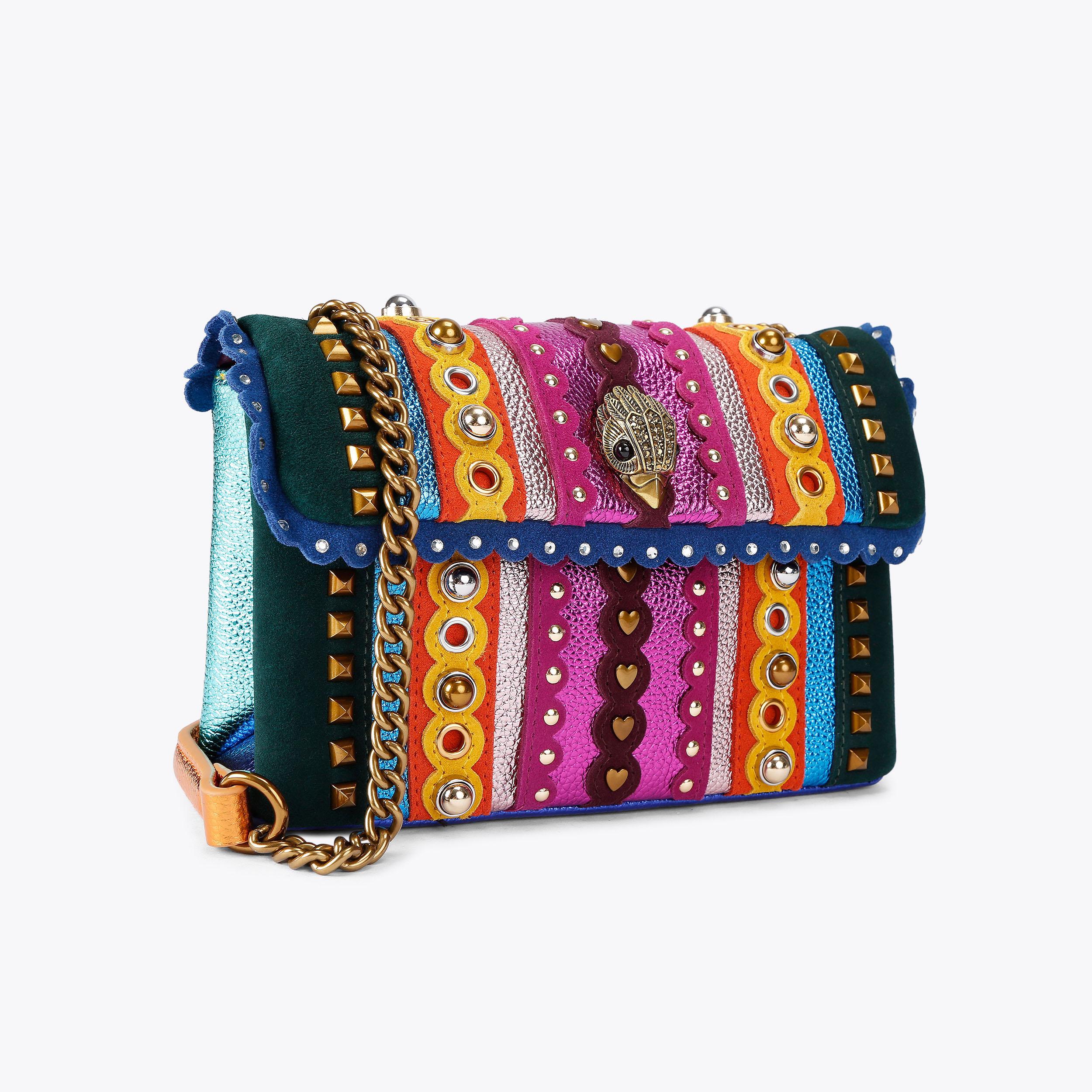 MD KENSINGTON STUDS Rainbow Suede Shoulder Purse by KURT GEIGER LONDON