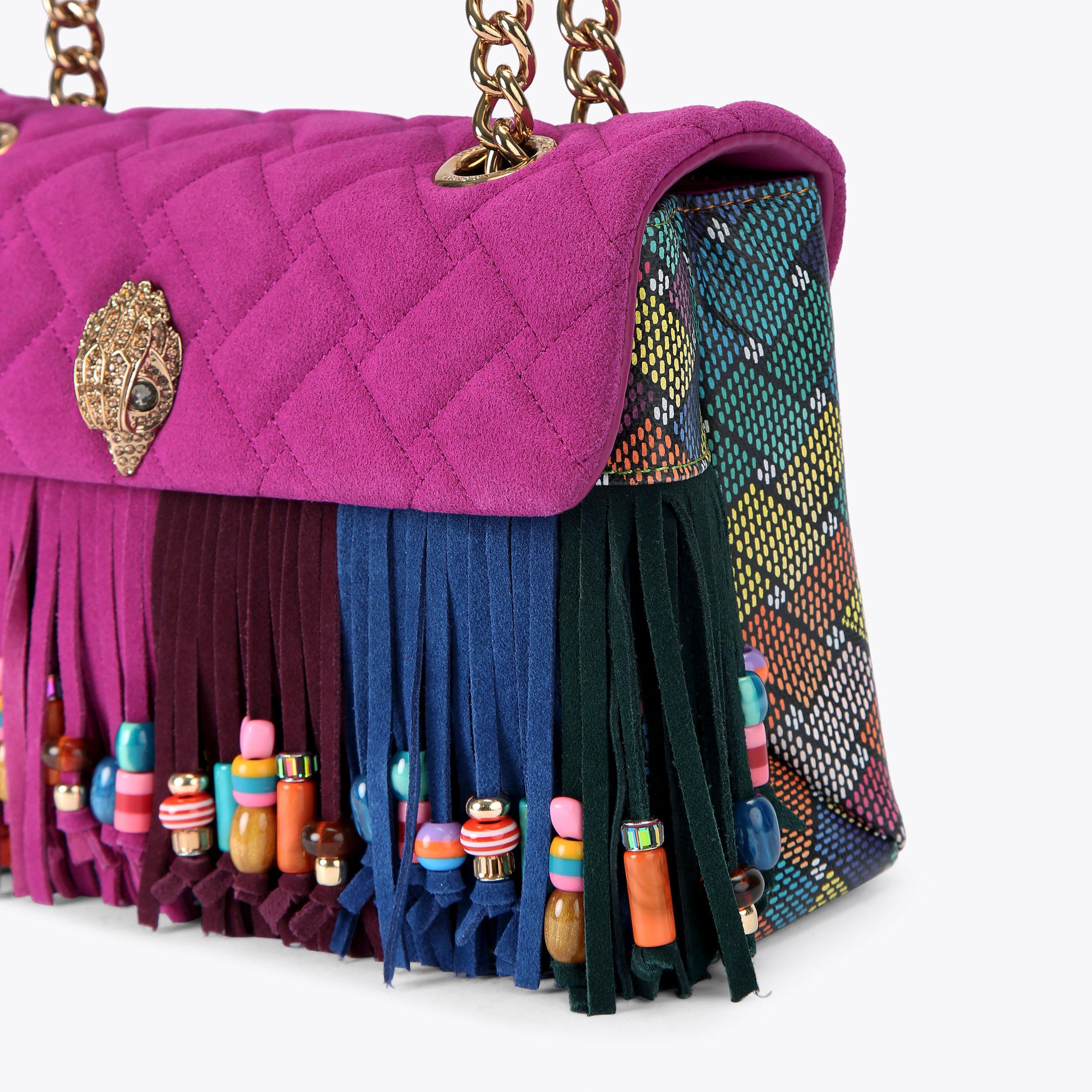 KENSINGTON FRINGE BAG Rainbow Monogram Fringe Purse by KURT GEIGER LONDON
