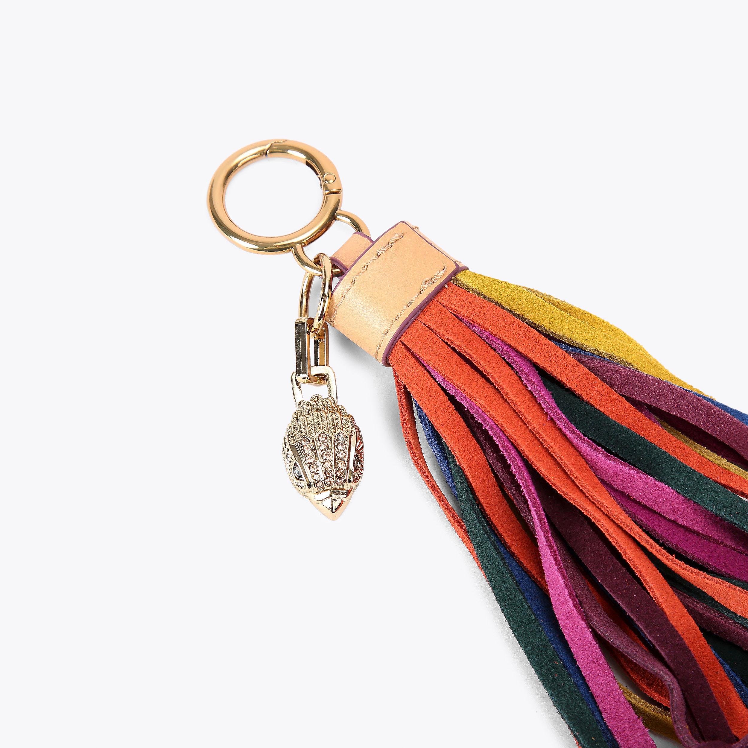 TASSEL BEADS CHARM Beaded Suede Bag Charm by KURT GEIGER LONDON