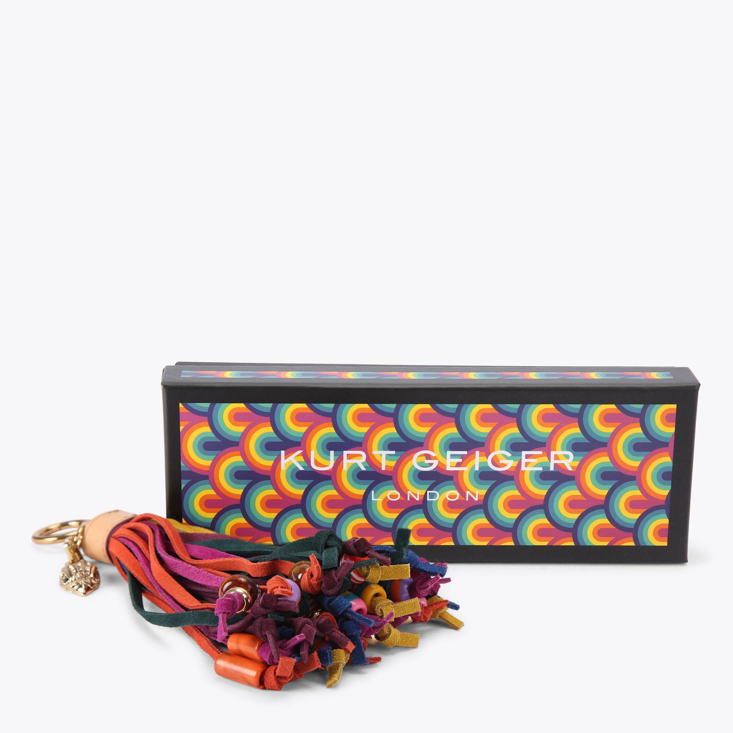 TASSEL BEADS CHARM Beaded Suede Bag Charm by KURT GEIGER LONDON