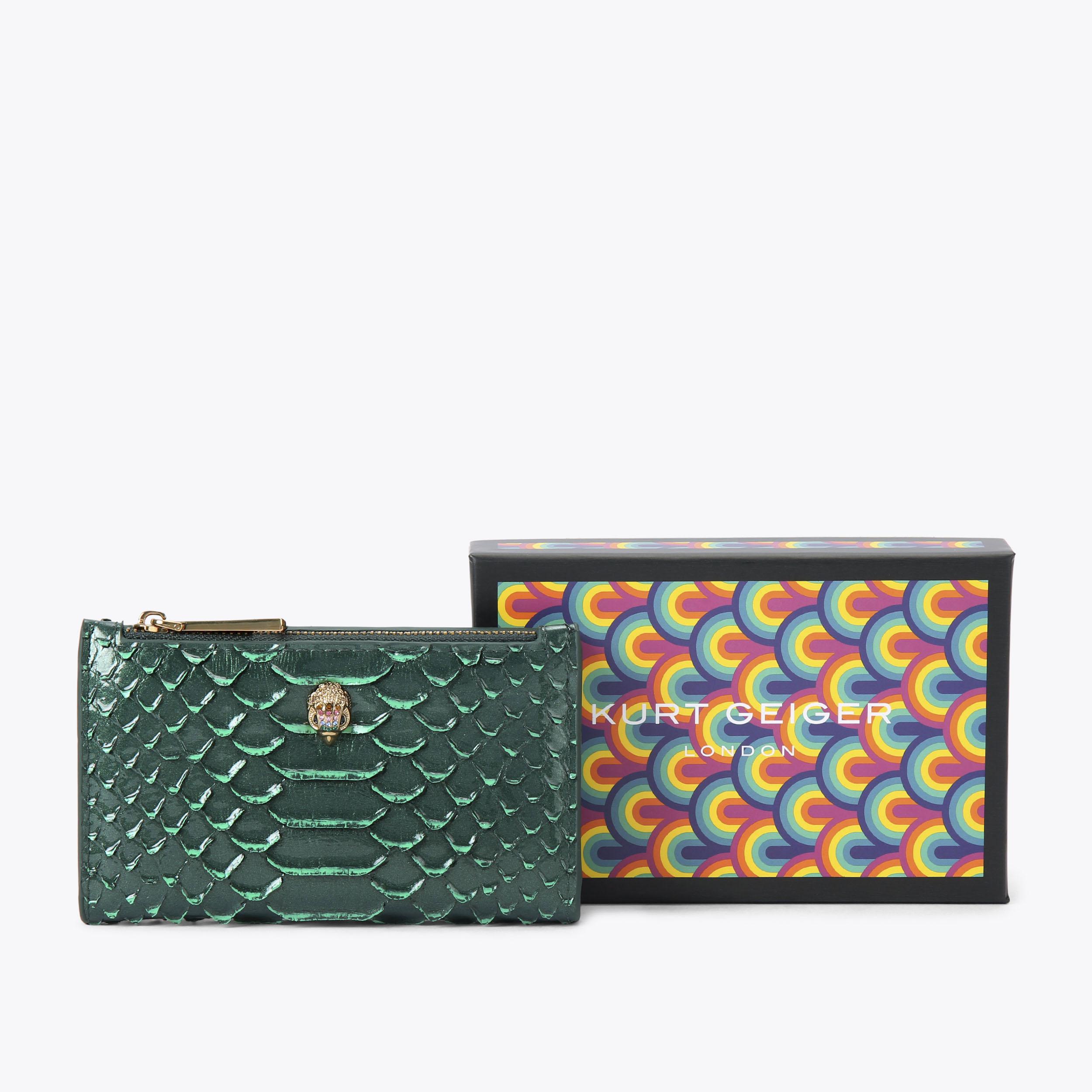 KENSINGTON BIFOLD WALLET 3D Embossed Green Metallic Wallet by KURT ...