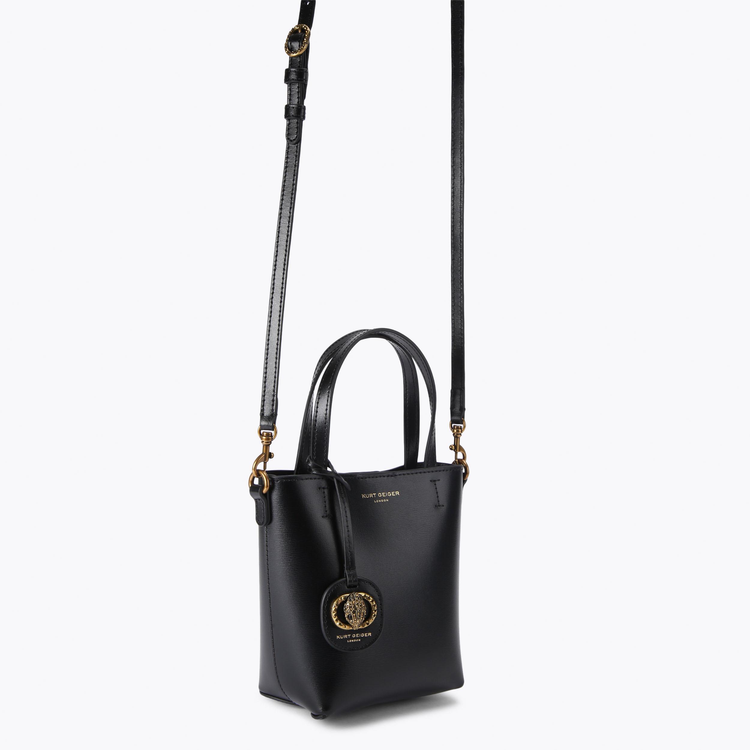 CHELSEA SM SHOPPER BAG Black Leather Shopper Bag by KURT GEIGER LONDON