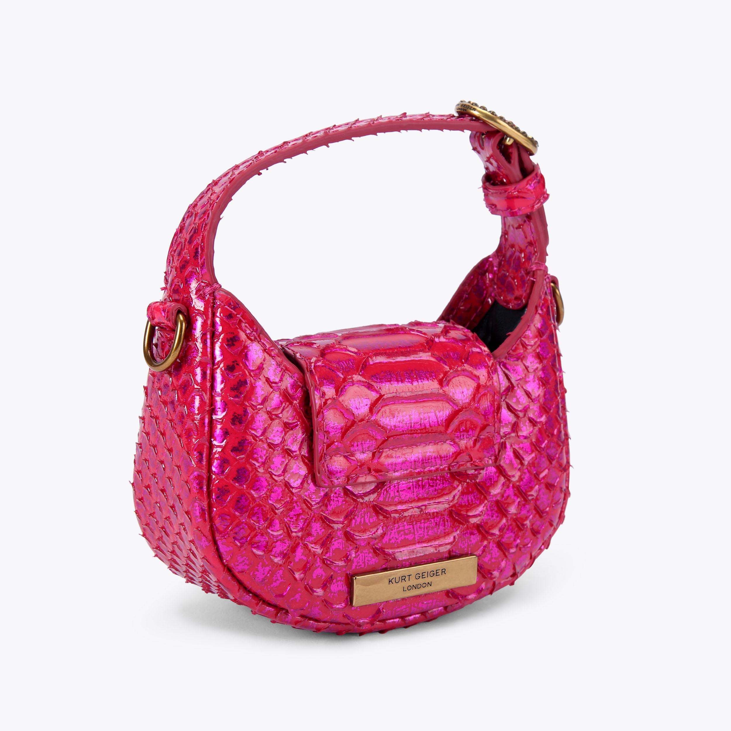 MICRO CHELSEA HOBO Metallic Fuchsia Hobo Bag by KURT GEIGER LONDON