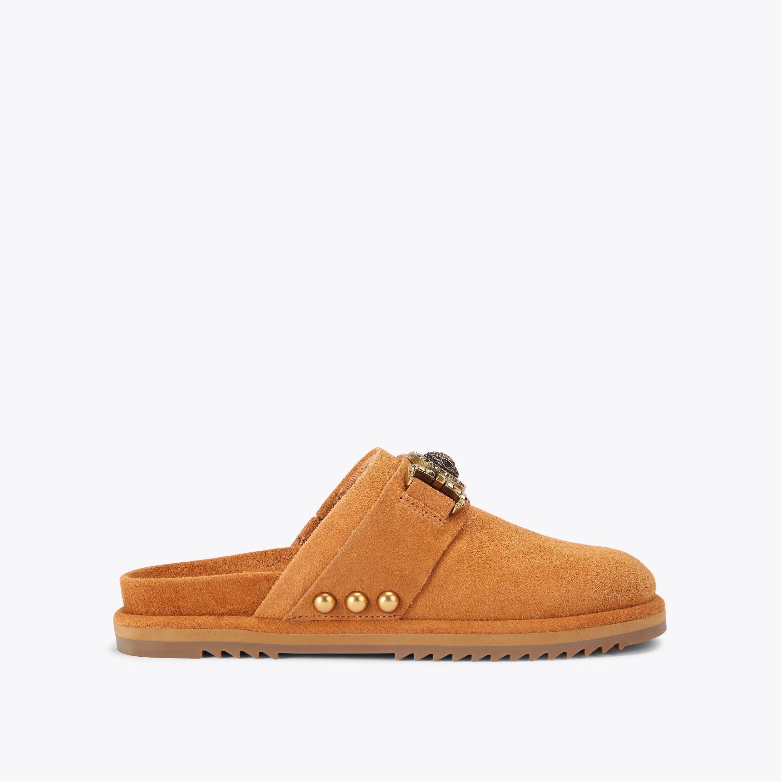 MANSION FLAT MULE Tan Suede Mule Shoe by KURT GEIGER LONDON