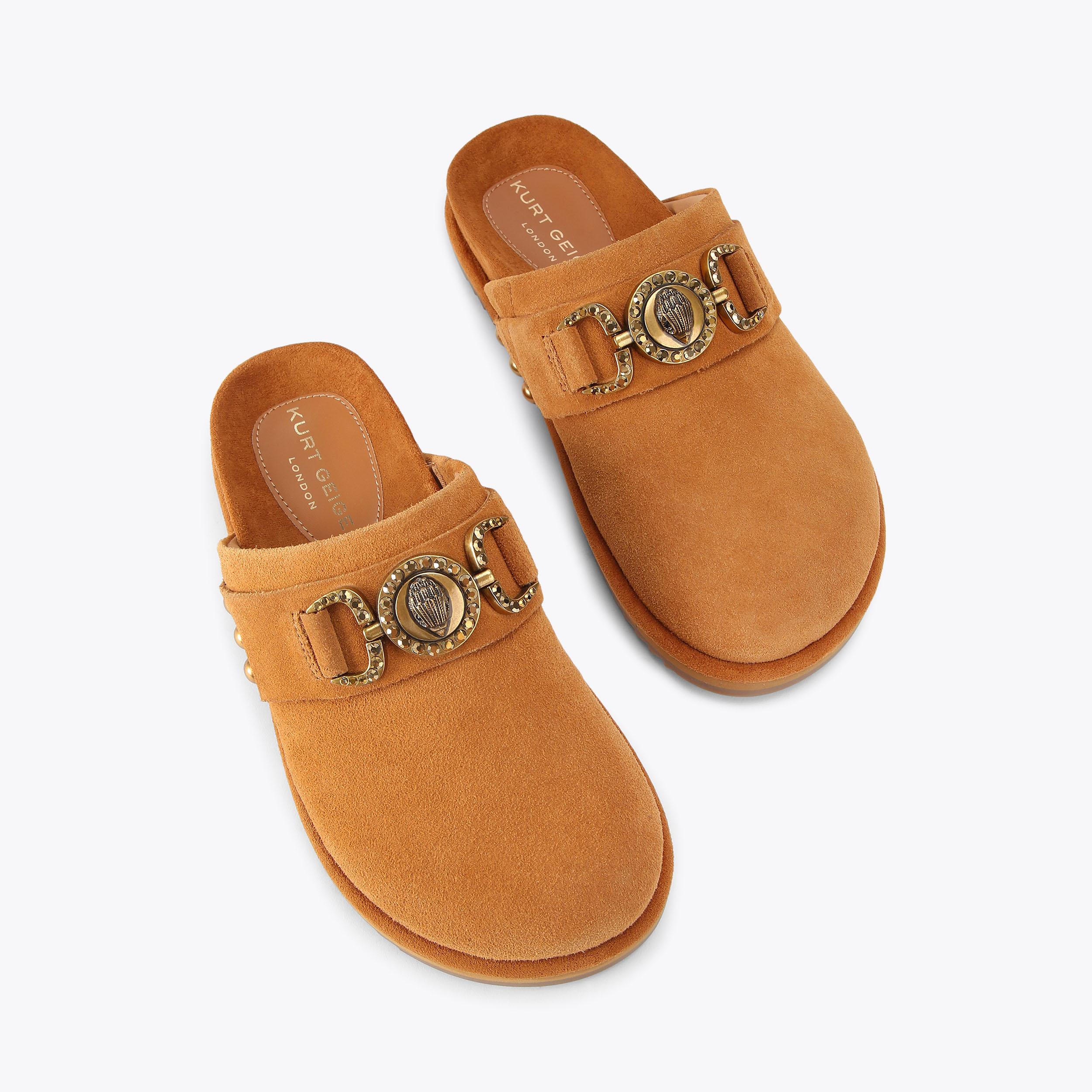 MANSION FLAT MULE Tan Suede Mule Shoe by KURT GEIGER LONDON