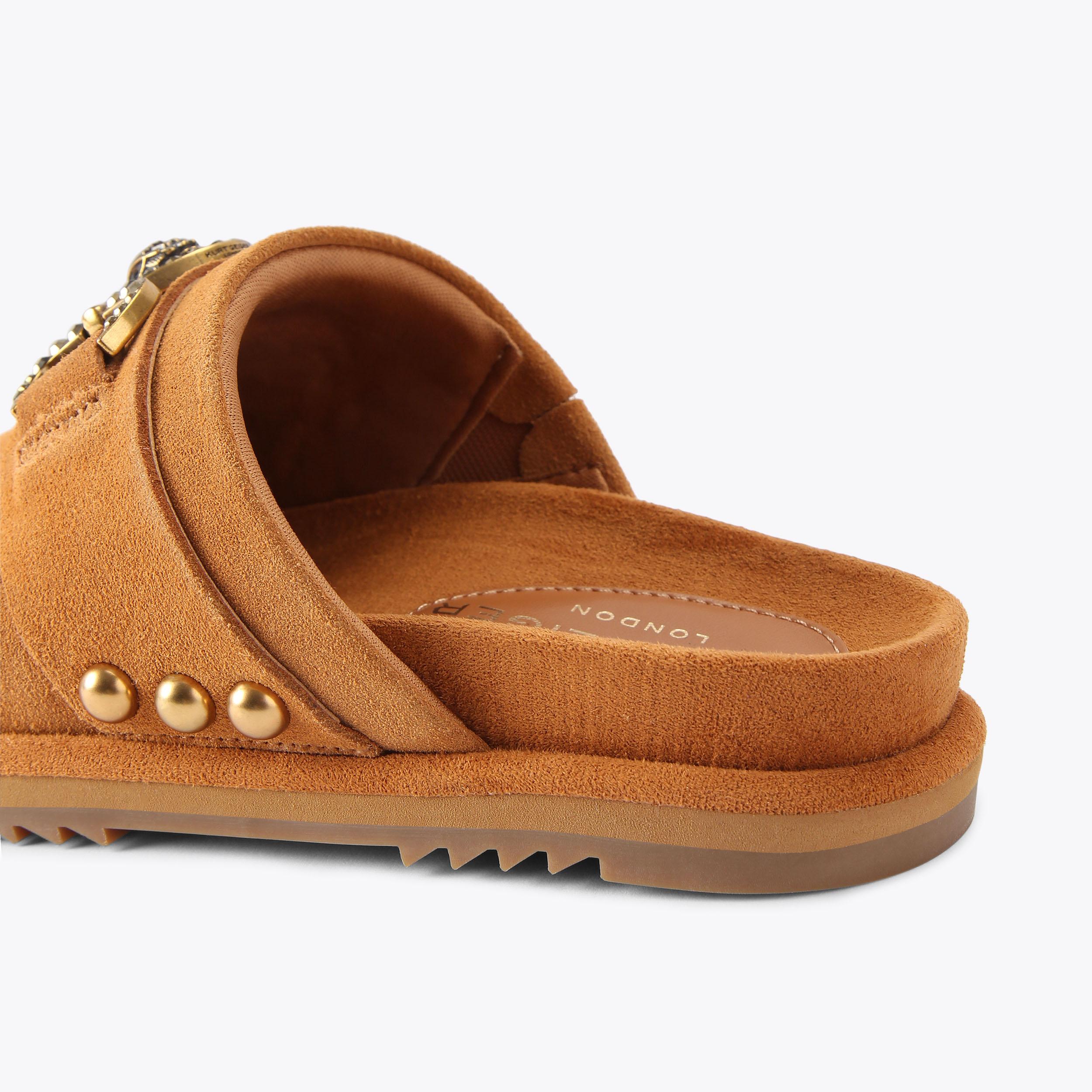 MANSION FLAT MULE Tan Suede Mule Shoe by KURT GEIGER LONDON
