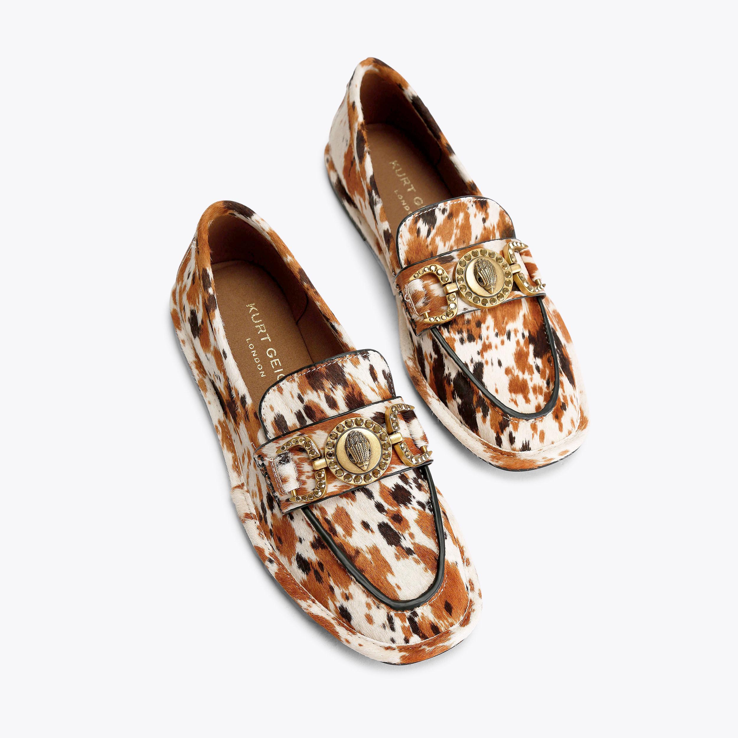 MANSION SOFT LOAFER Cow Print Leather Calfhair Loafer by KURT GEIGER LONDON