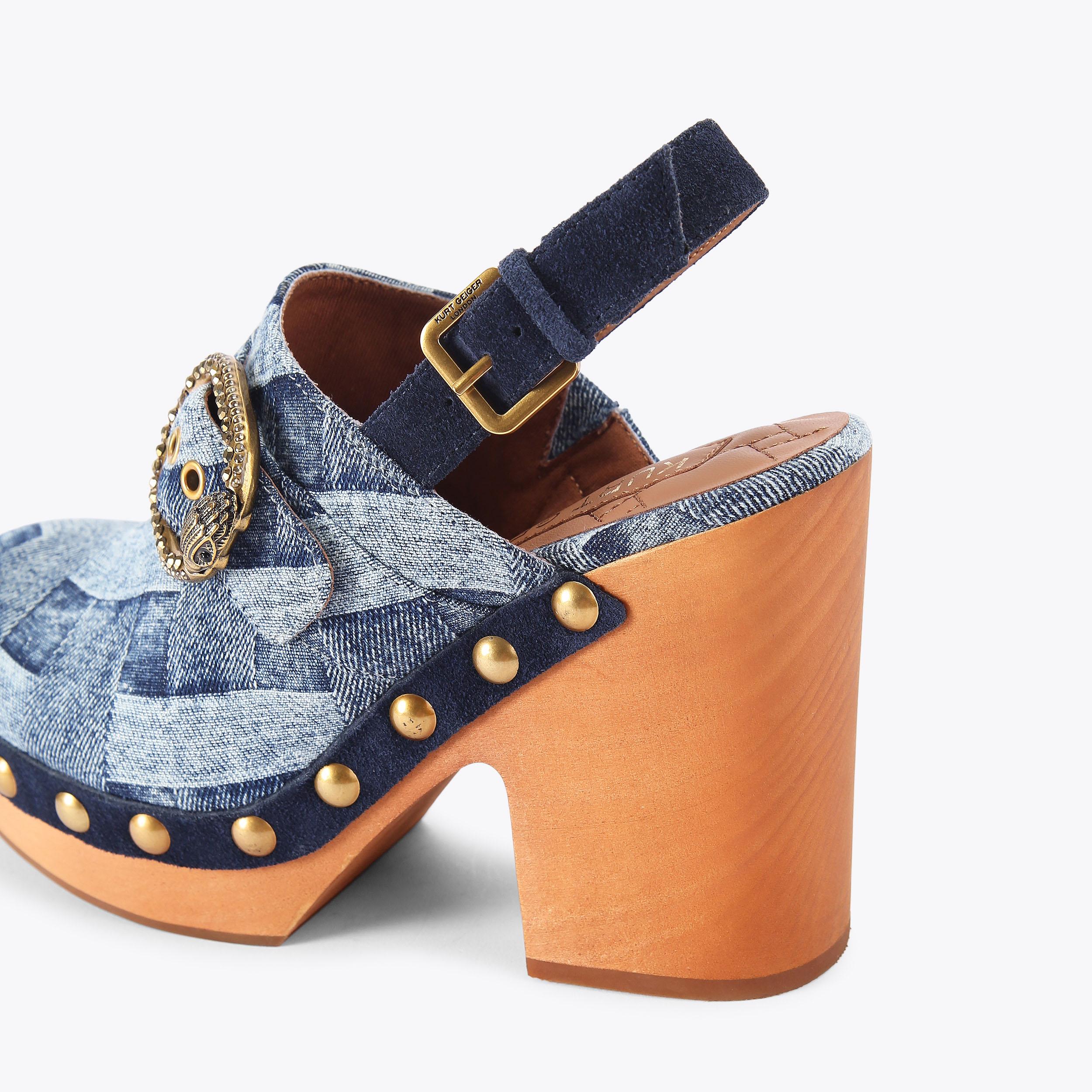 MAYFAIR CLOG SLINGBACK Denim Clog Heel by KURT GEIGER LONDON