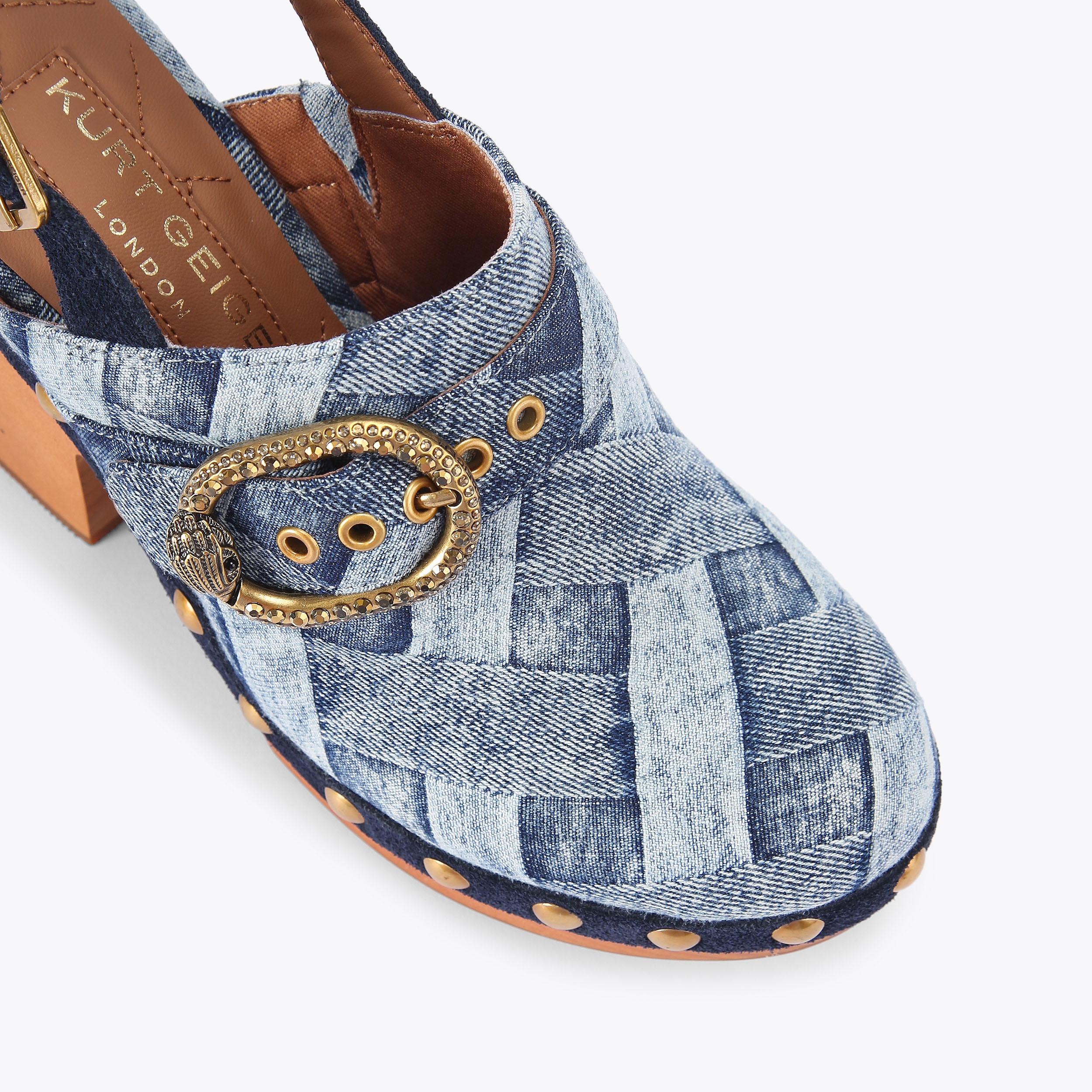 MAYFAIR CLOG SLINGBACK Denim Clog Heel by KURT GEIGER LONDON