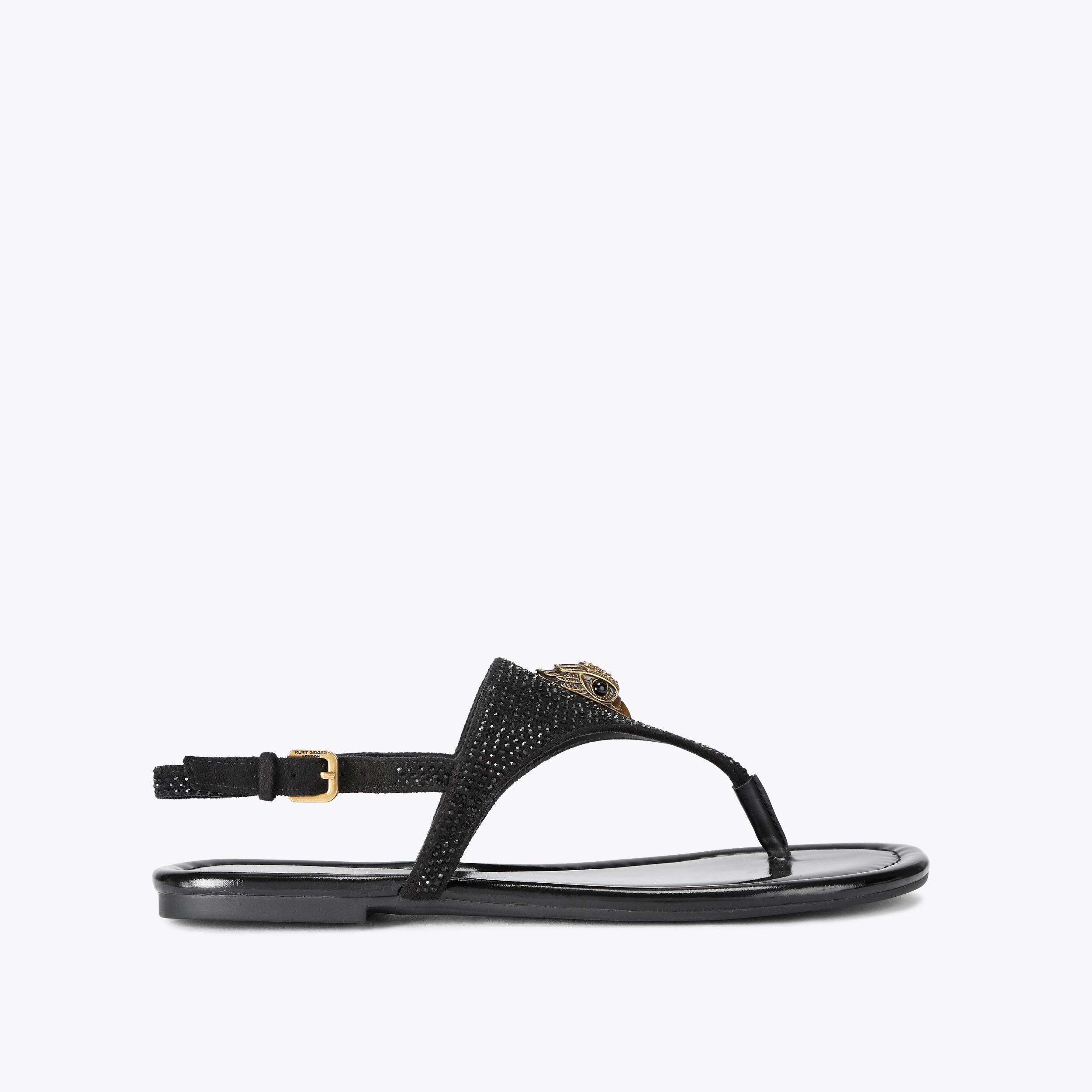 Kurt Geiger Black Flat Sandals