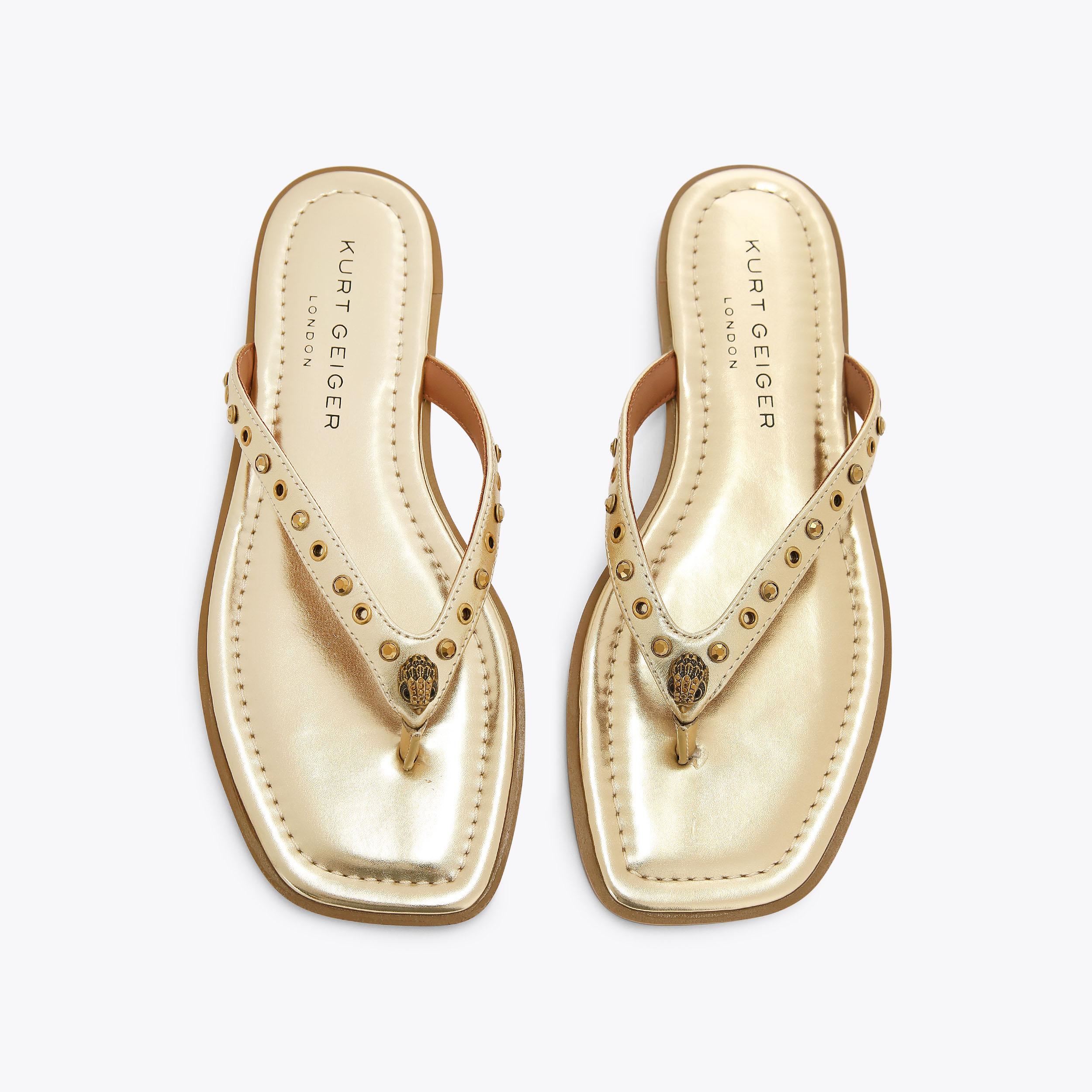CRYSTAL MIX FLIP FLOP Metallic Gold Flip Flop by KURT GEIGER LONDON