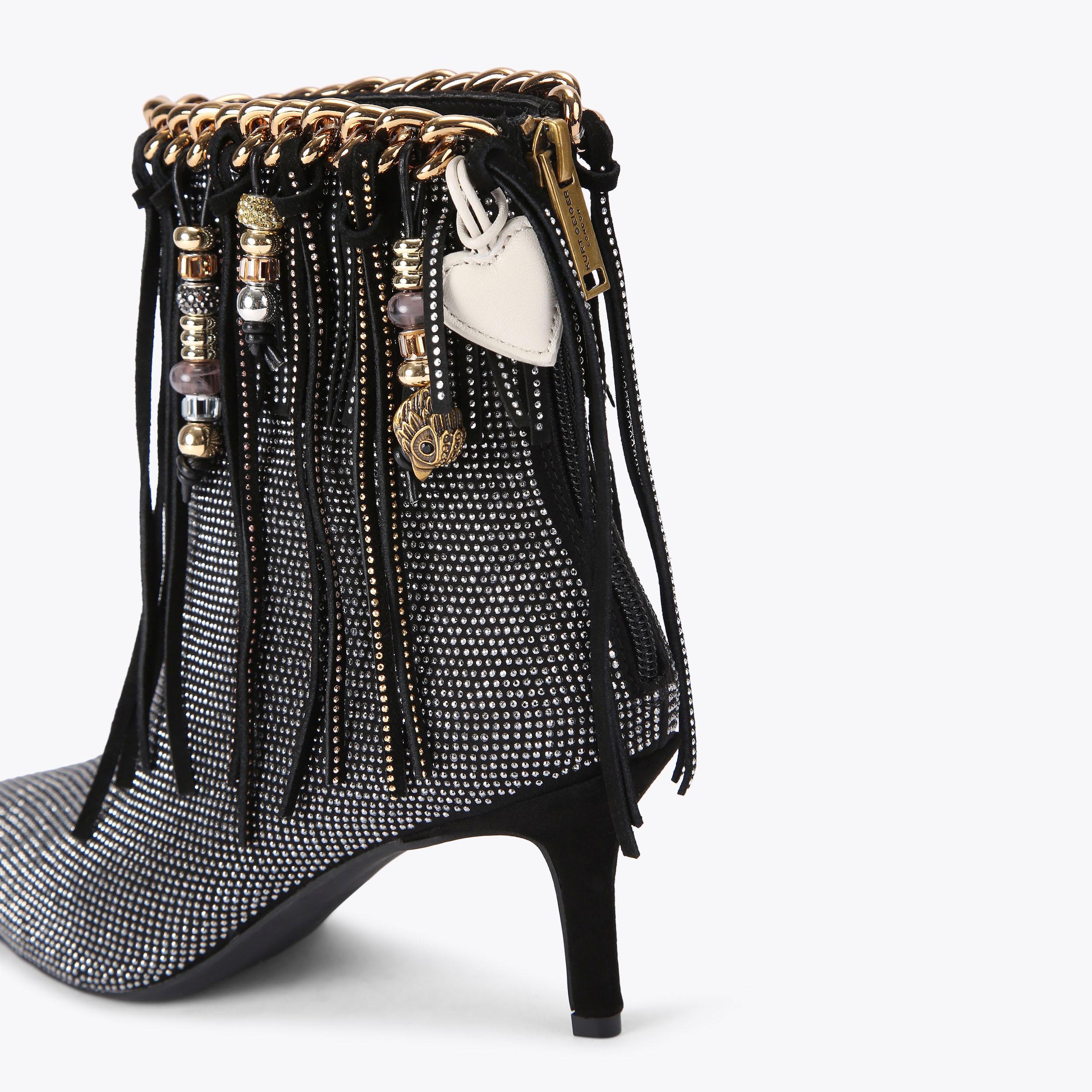 FRINGE BEAD BOOT Silver Fringe Boot by KURT GEIGER LONDON