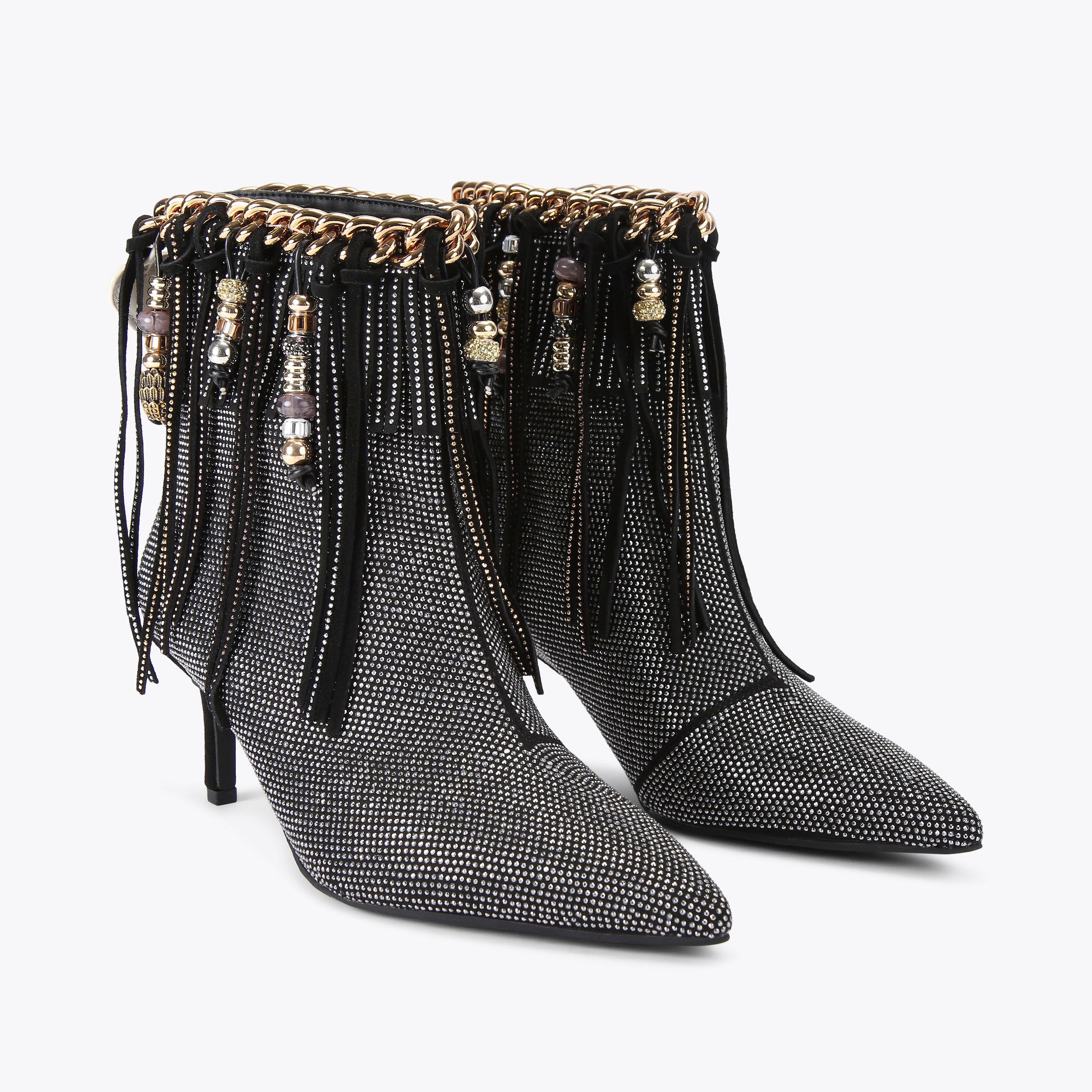 FRINGE BEAD BOOT Silver Fringe Boot by KURT GEIGER LONDON