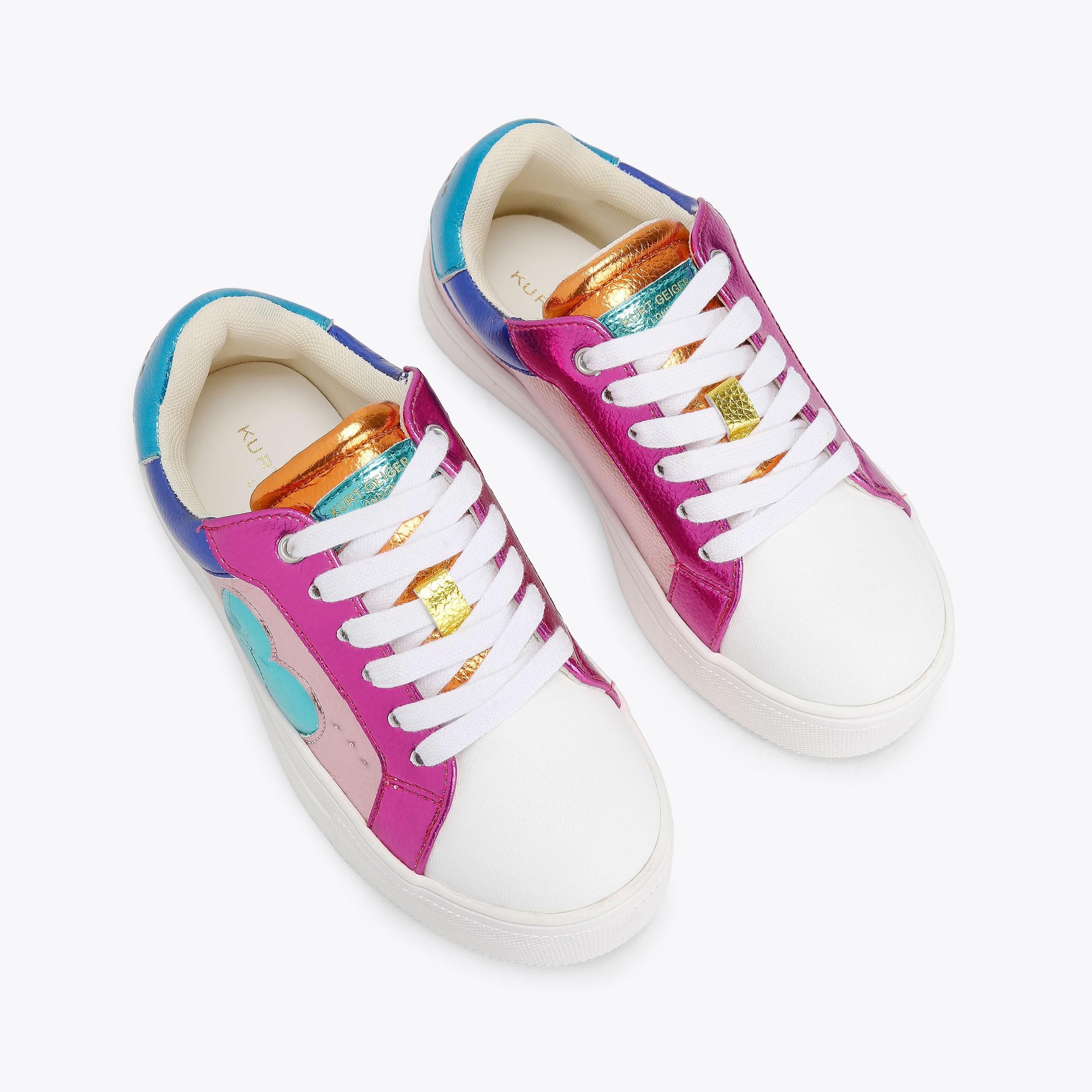 MINI LANA HEART Multi Colour Lace Up Sneaker by KURT GEIGER LONDON
