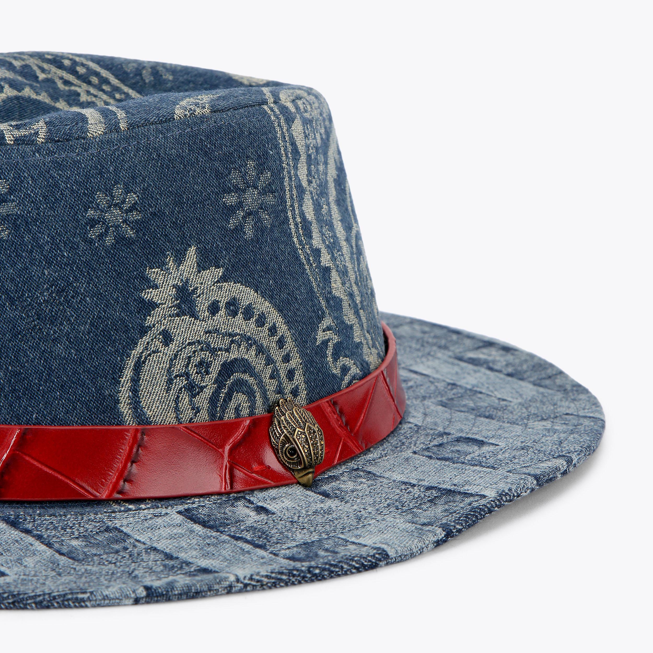 KENSINGTON FEDORA Denim Blue Fedora Hat by KURT GEIGER LONDON