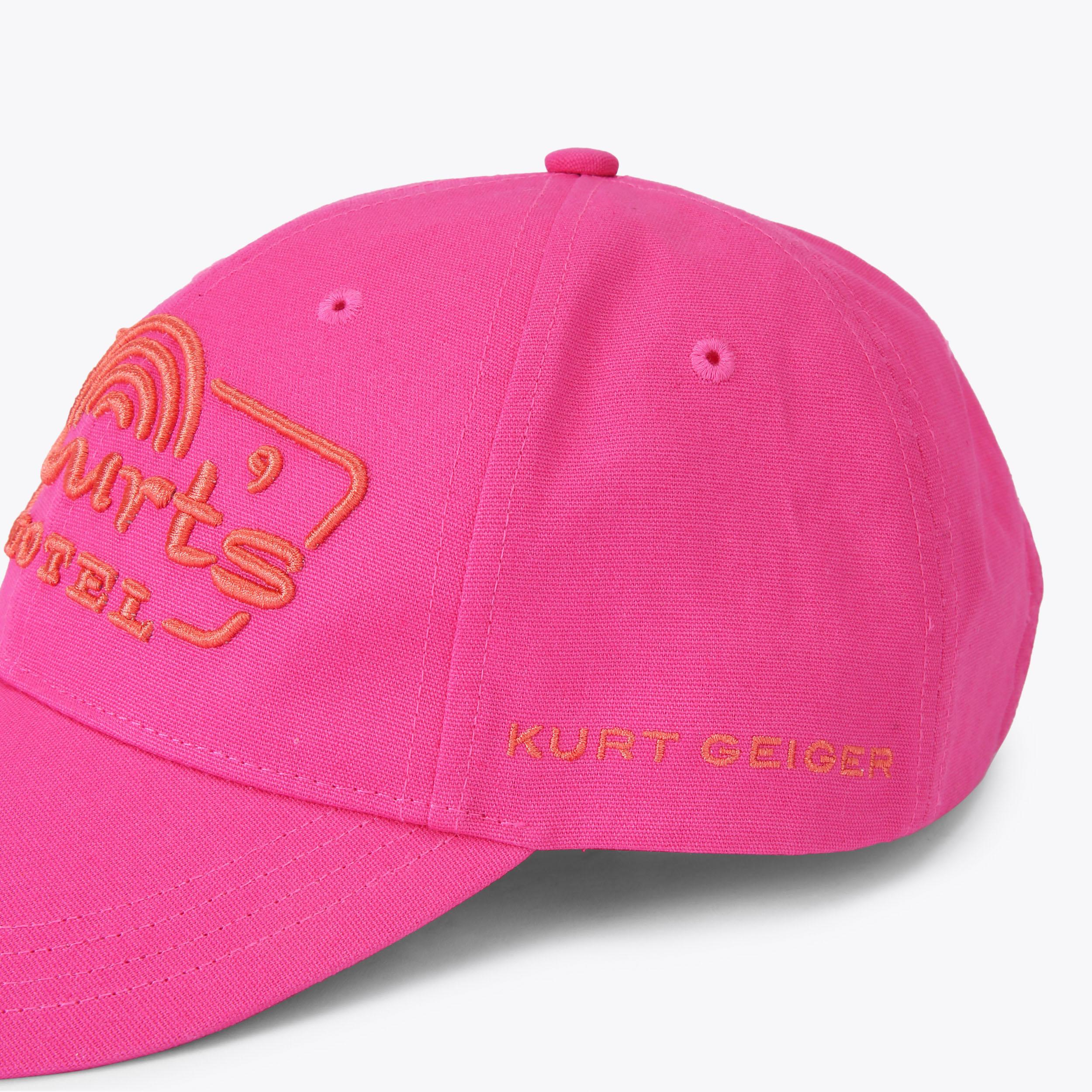 KURTS MOTEL CAP Fuchsia Cotton Branded Cap by KURT GEIGER LONDON