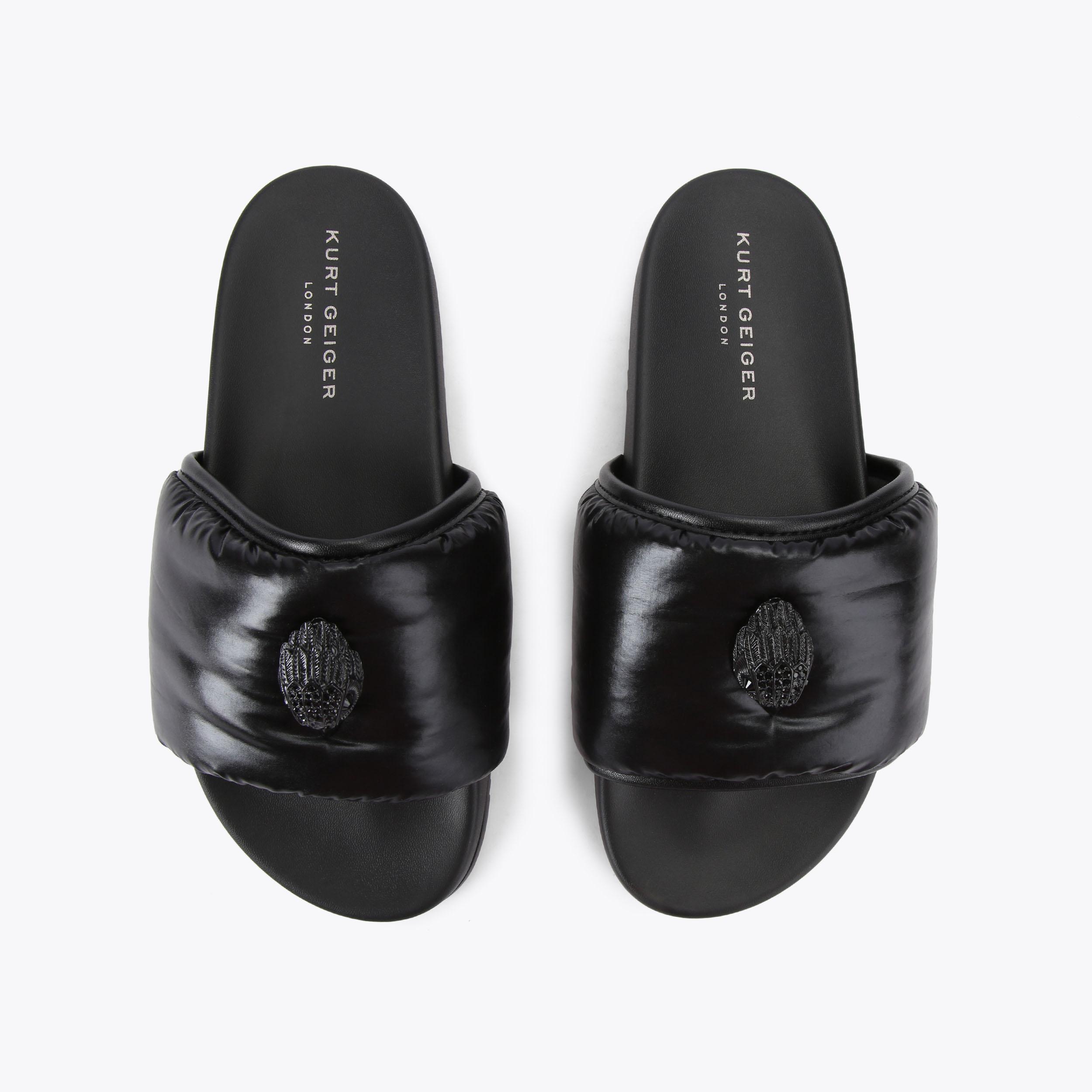 EAGLE PUFF SLIDE Black Nylon Slip On Sandal by KURT GEIGER LONDON