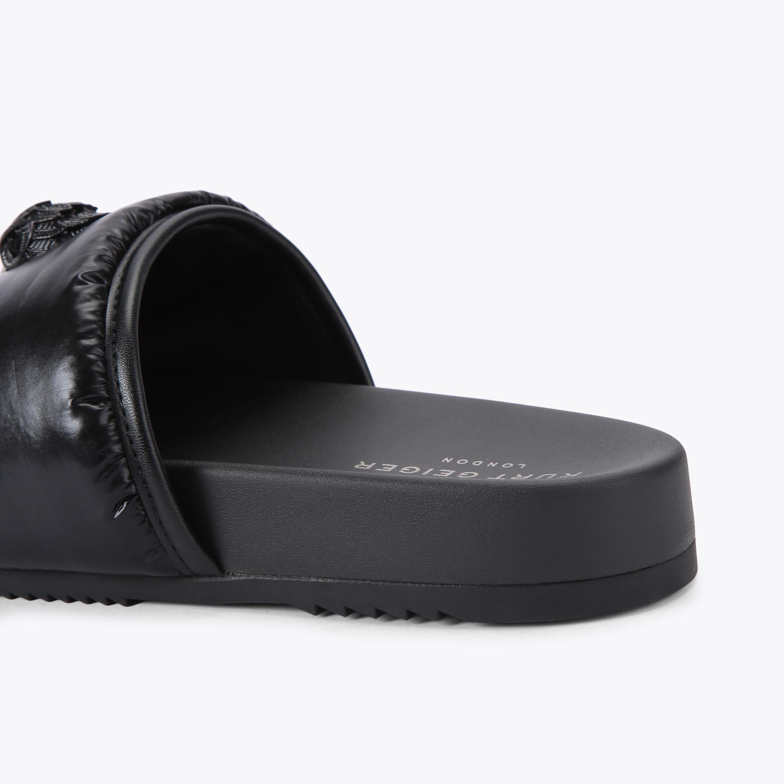 EAGLE PUFF SLIDE Black Nylon Slip On Sandal by KURT GEIGER LONDON