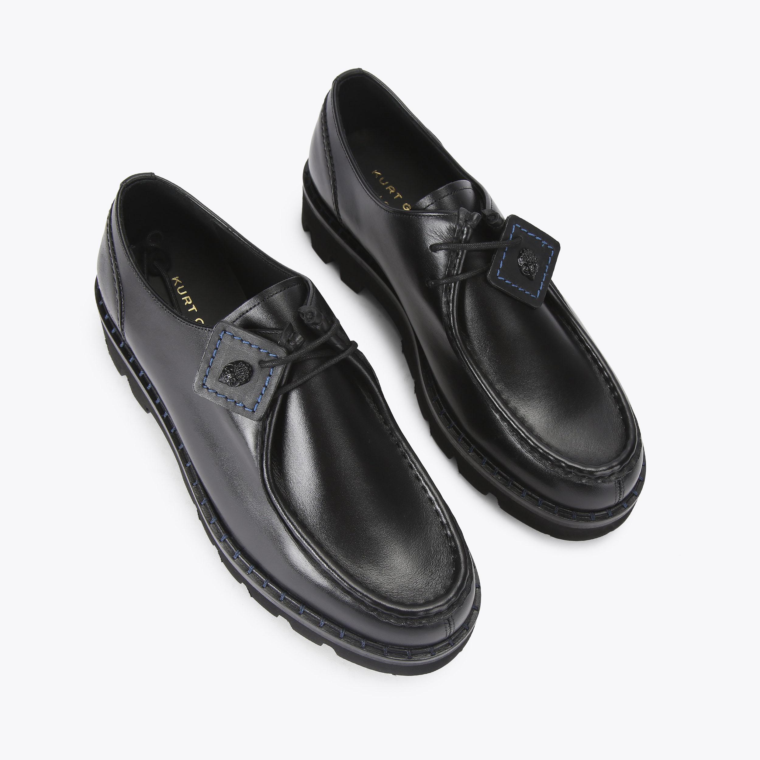 BROMPTON DERBY Black Leather Derby Shoe by KURT GEIGER LONDON