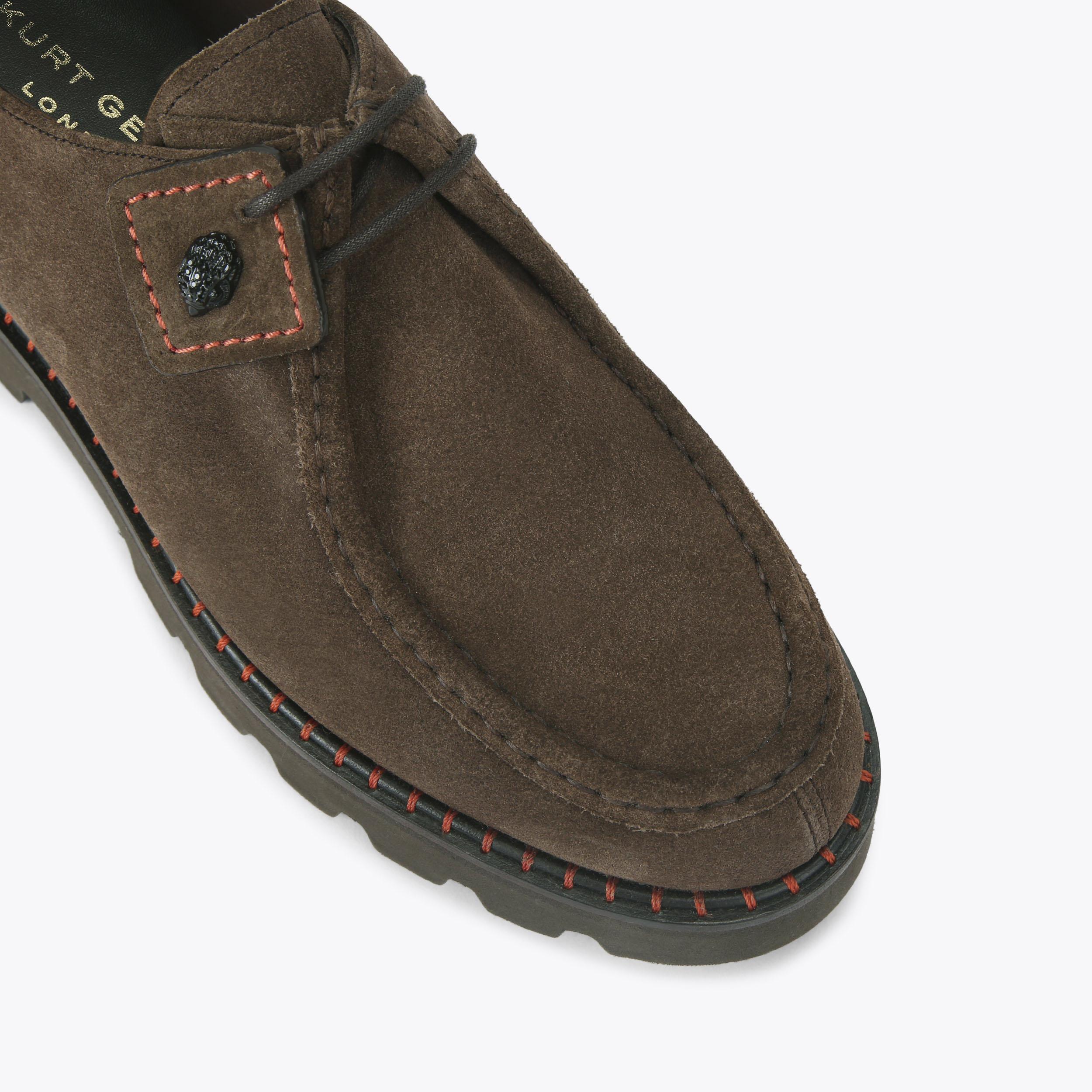 BROMPTON DERBY Brown Suede Lace Up Shoe by KURT GEIGER LONDON